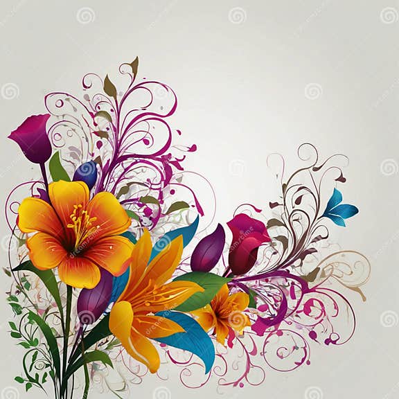 Flower Design New Style Art Photo Stock Illustration - Illustration of ...