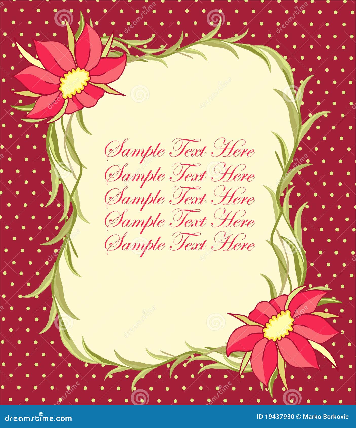 Flower design card stock illustration. Illustration of border - 19437930