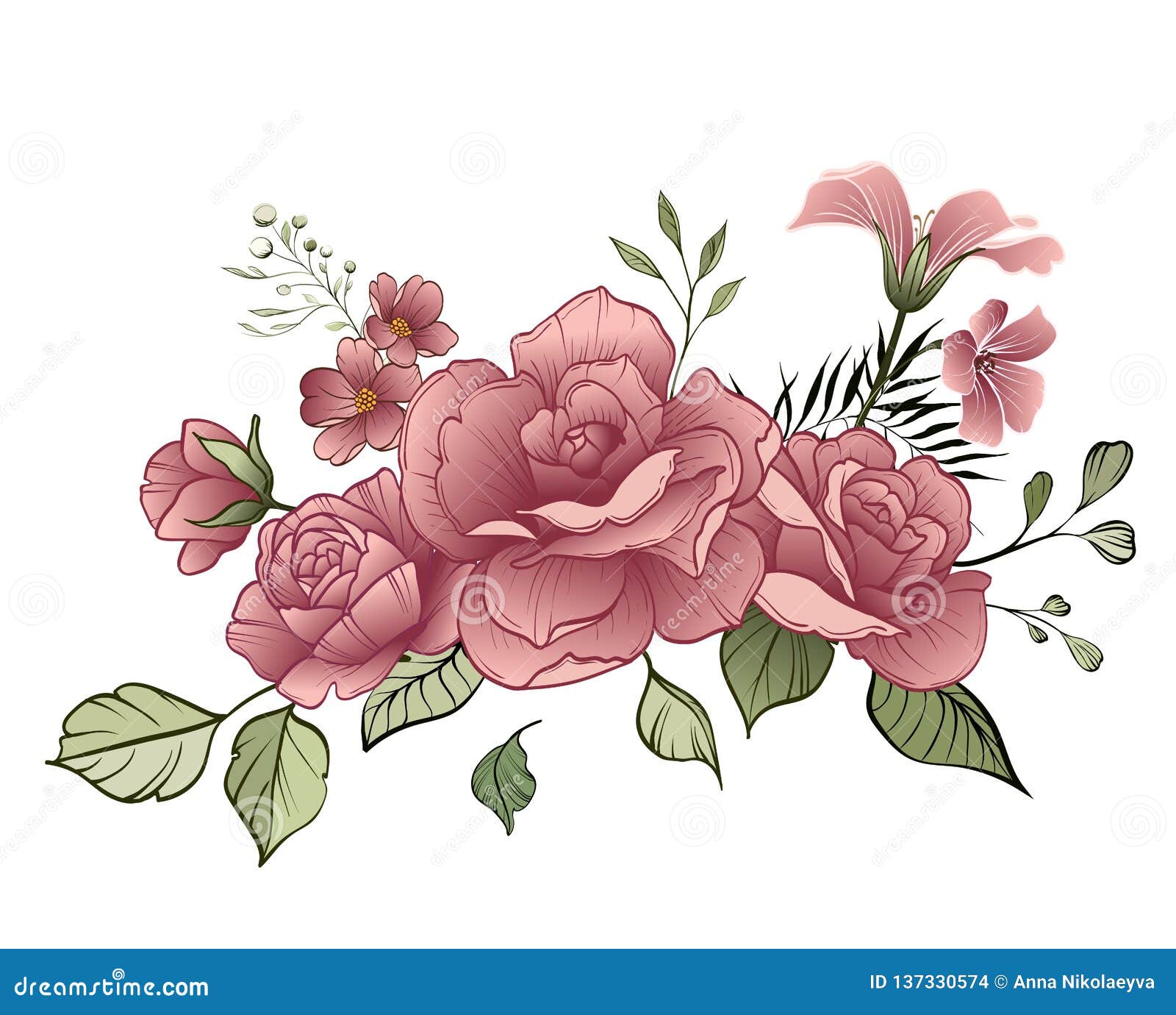 Flower Design Elements. Elegant Card Stock Vector - Illustration of ...