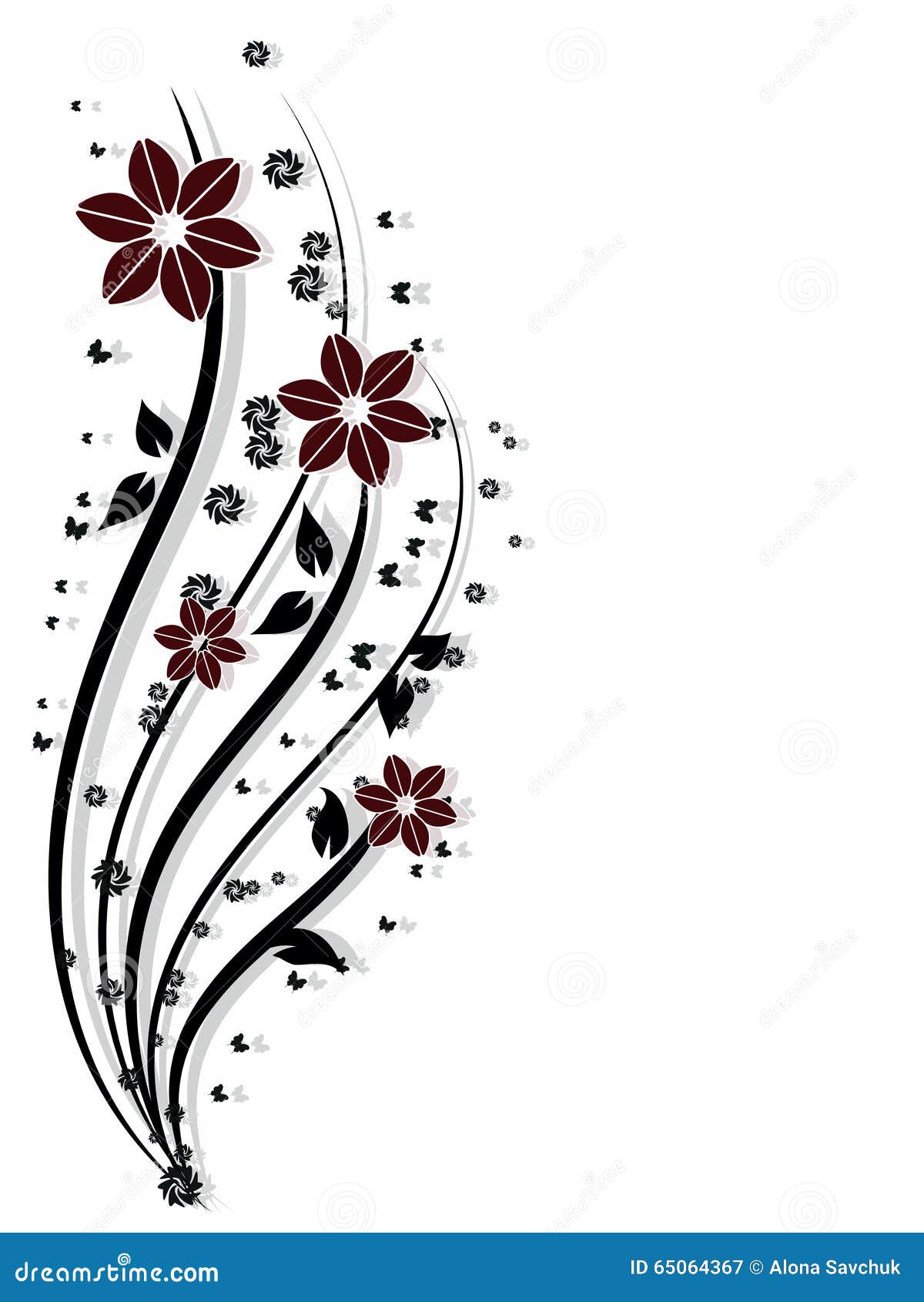 Flower Design Elements Vector Stock Vector - Illustration of decoration ...