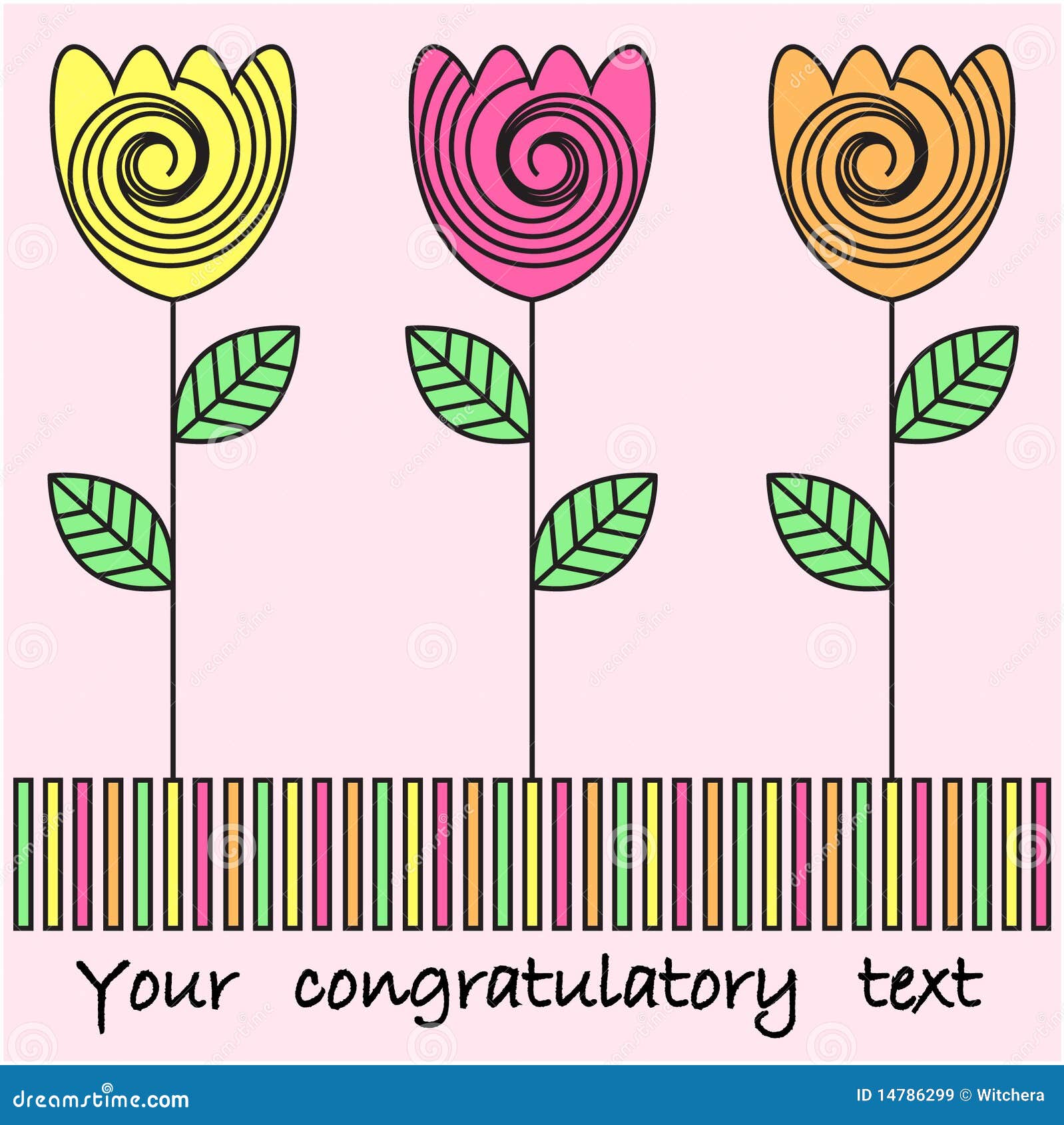 Flower Design for Greeting Card Stock Illustration - Illustration of ...