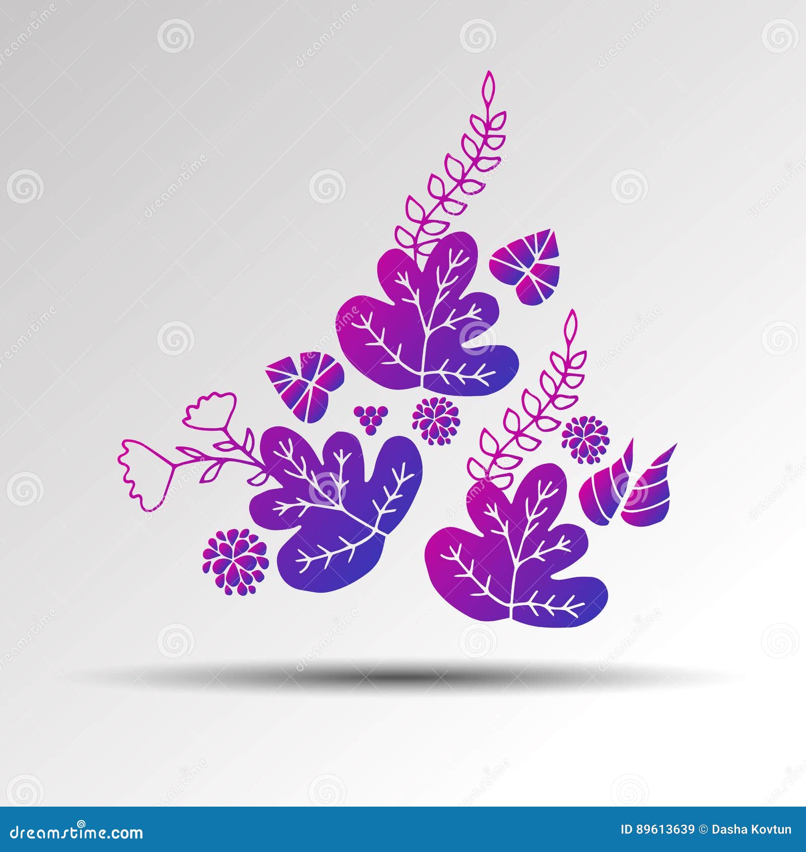Flower Design Leaf Element Illustration Plant Stock Illustration ...