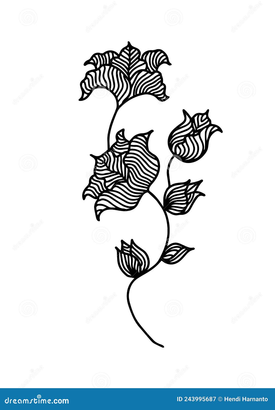 Flower Design Line Art Vector Stock Vector - Illustration of isolated ...