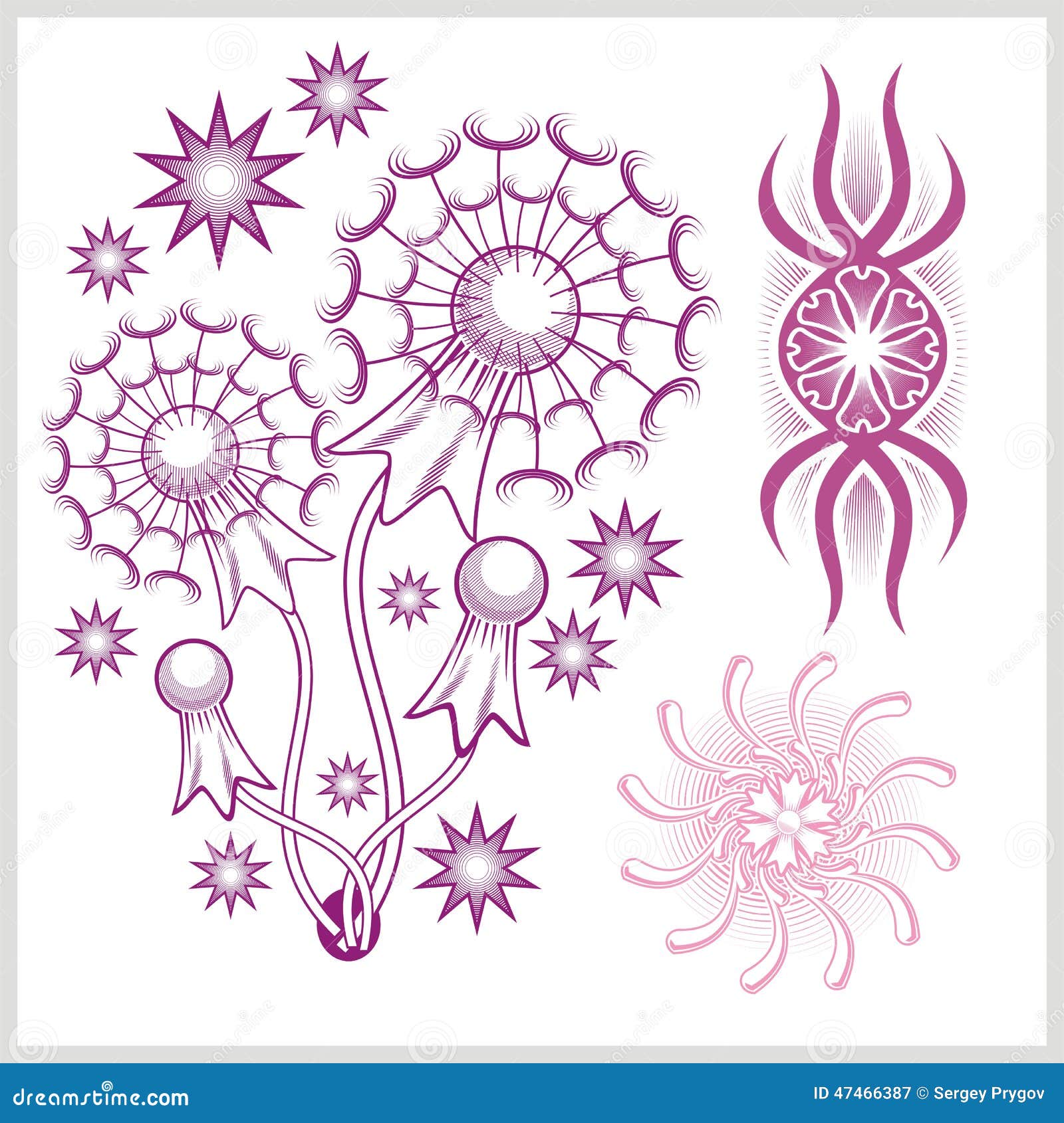 Flower Design for Tattoo. Vector Illustration. Stock Vector ...