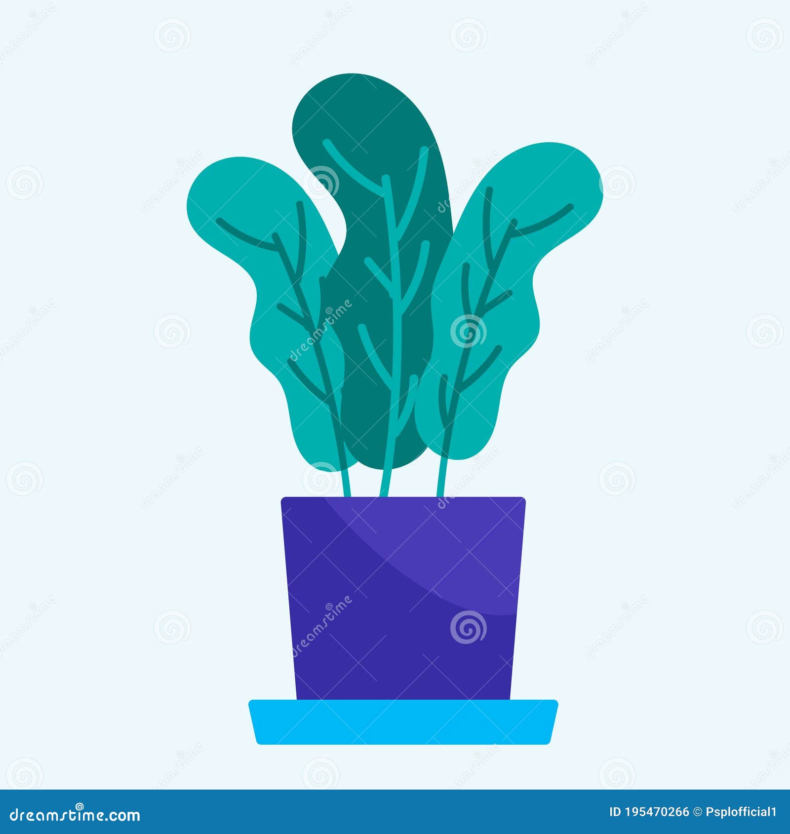 Flower Design Vector Flat Objects, Flower Pot and Decorative Plant ...