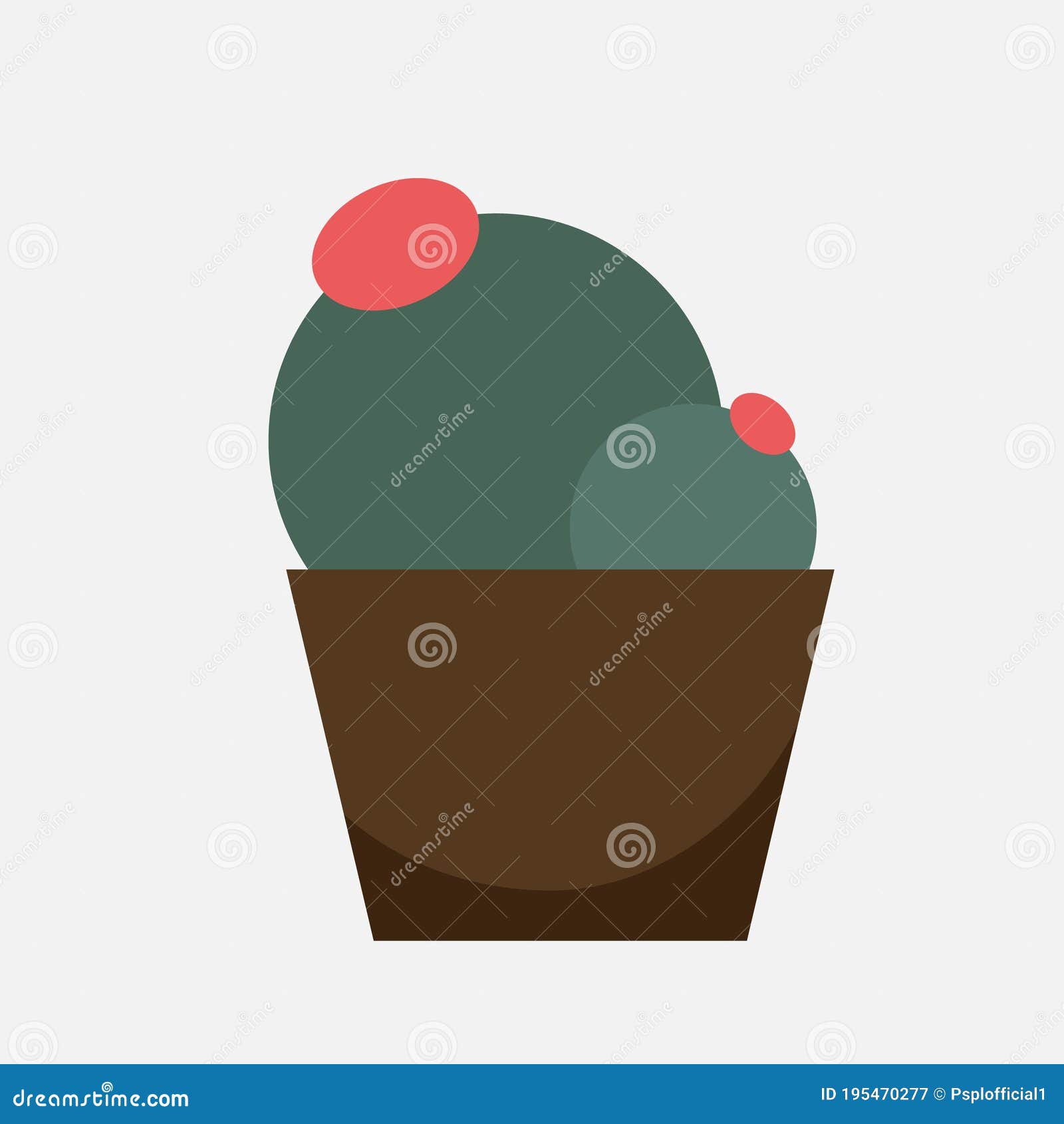 Flower Design Vector Flat Objects, Flower Pot and Decorative Plant ...