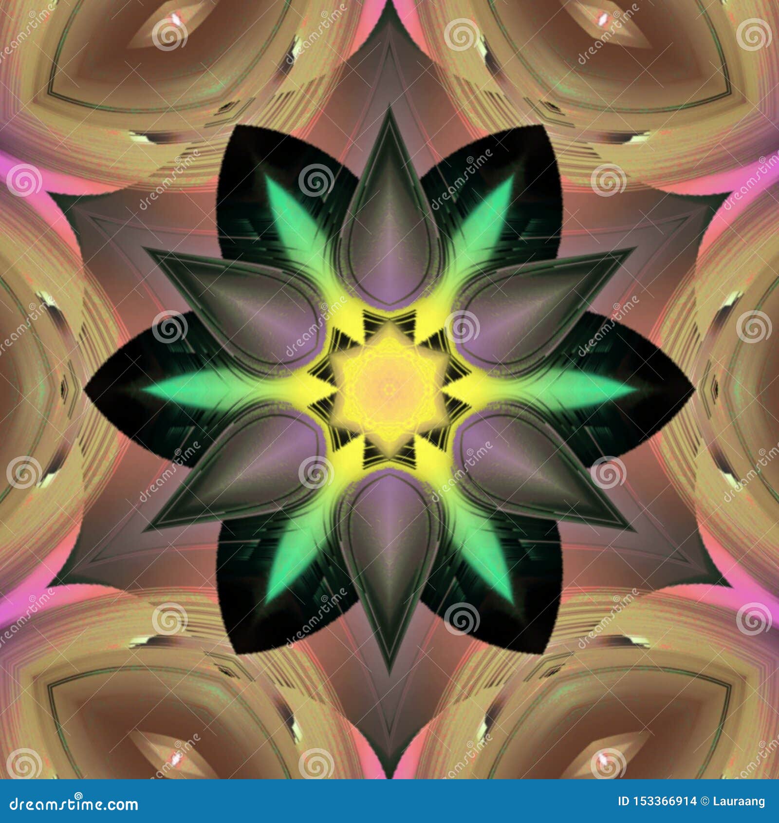 Flower Digital Art Design with Beautiful Forms Stock Illustration ...