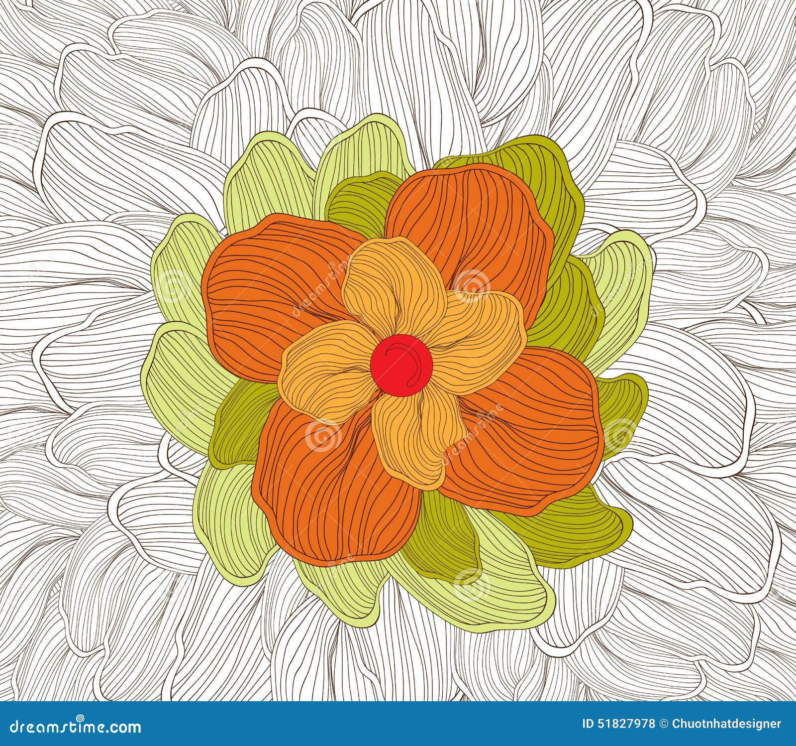 Flower doodle background stock vector. Illustration of scribble - 51827978