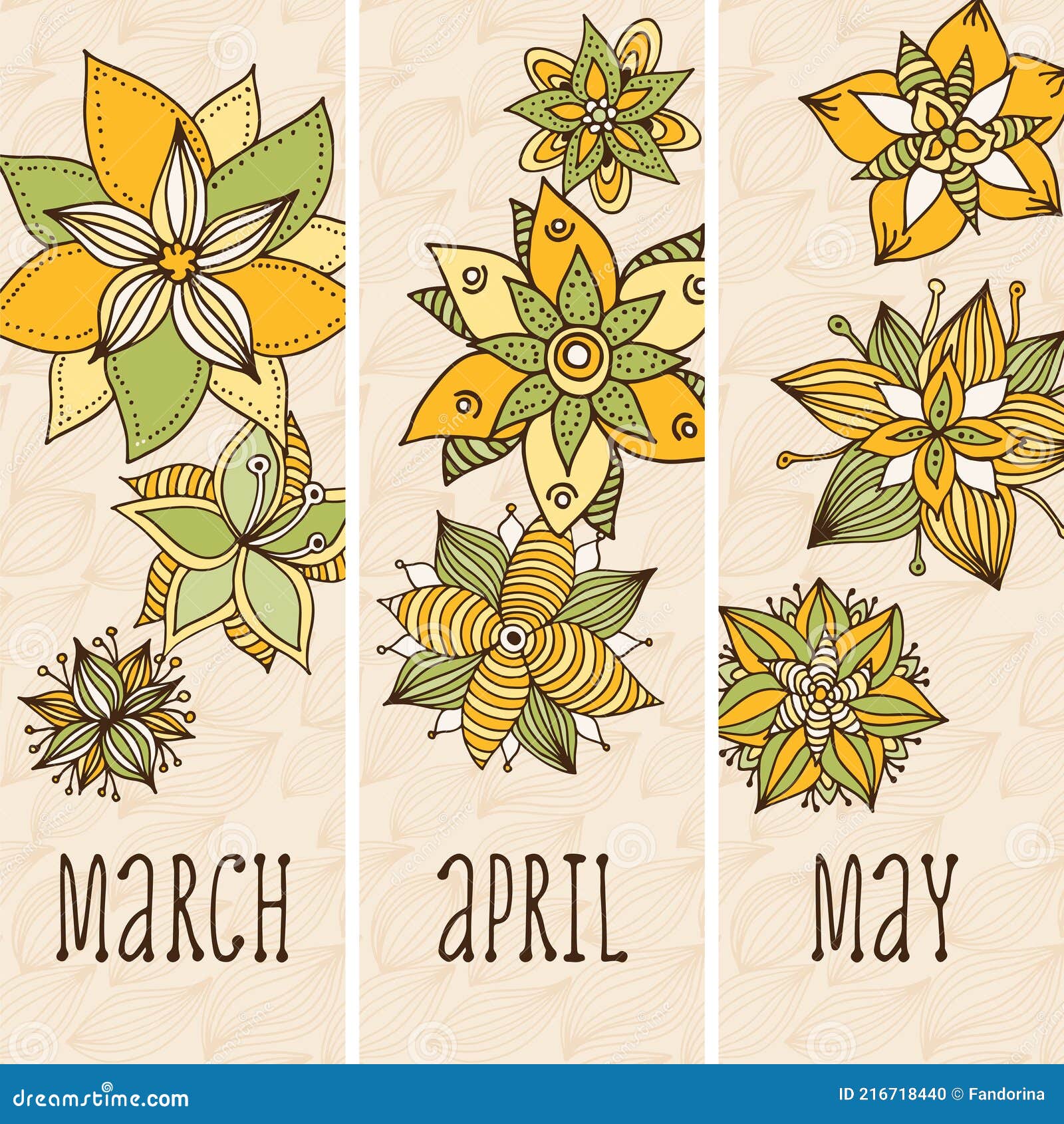Flower Doodle Pattern, Vector Hand Drawn Floral Illustration Stock ...