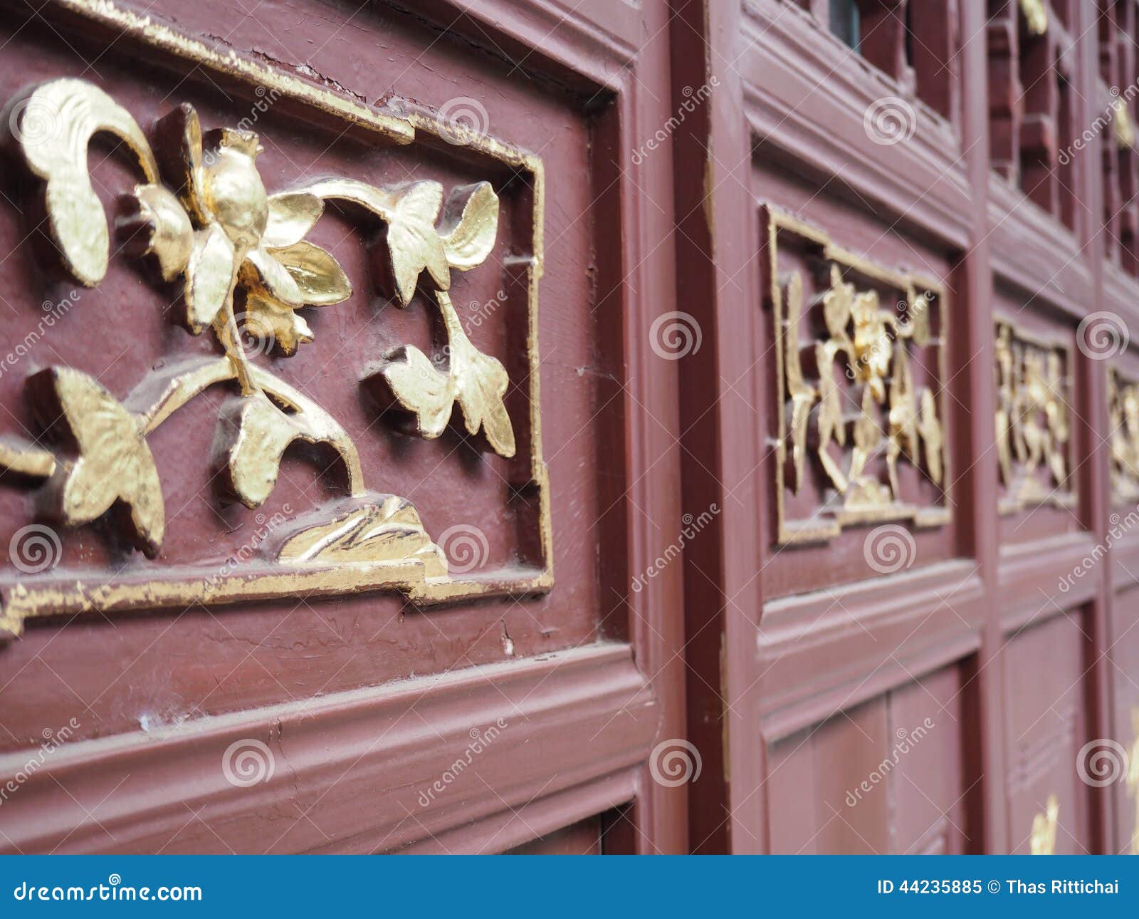 Flower on the doors. stock image. Image of flower, temple - 44235885