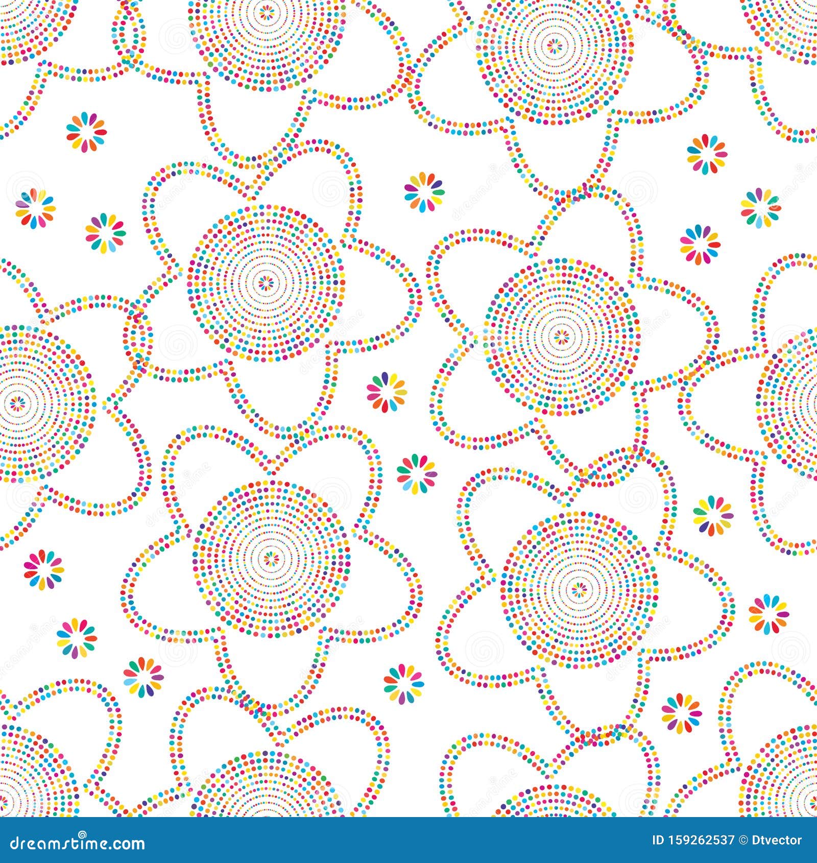 Flower Dot Colorful Rotate Seamless Pattern Stock Vector - Illustration ...