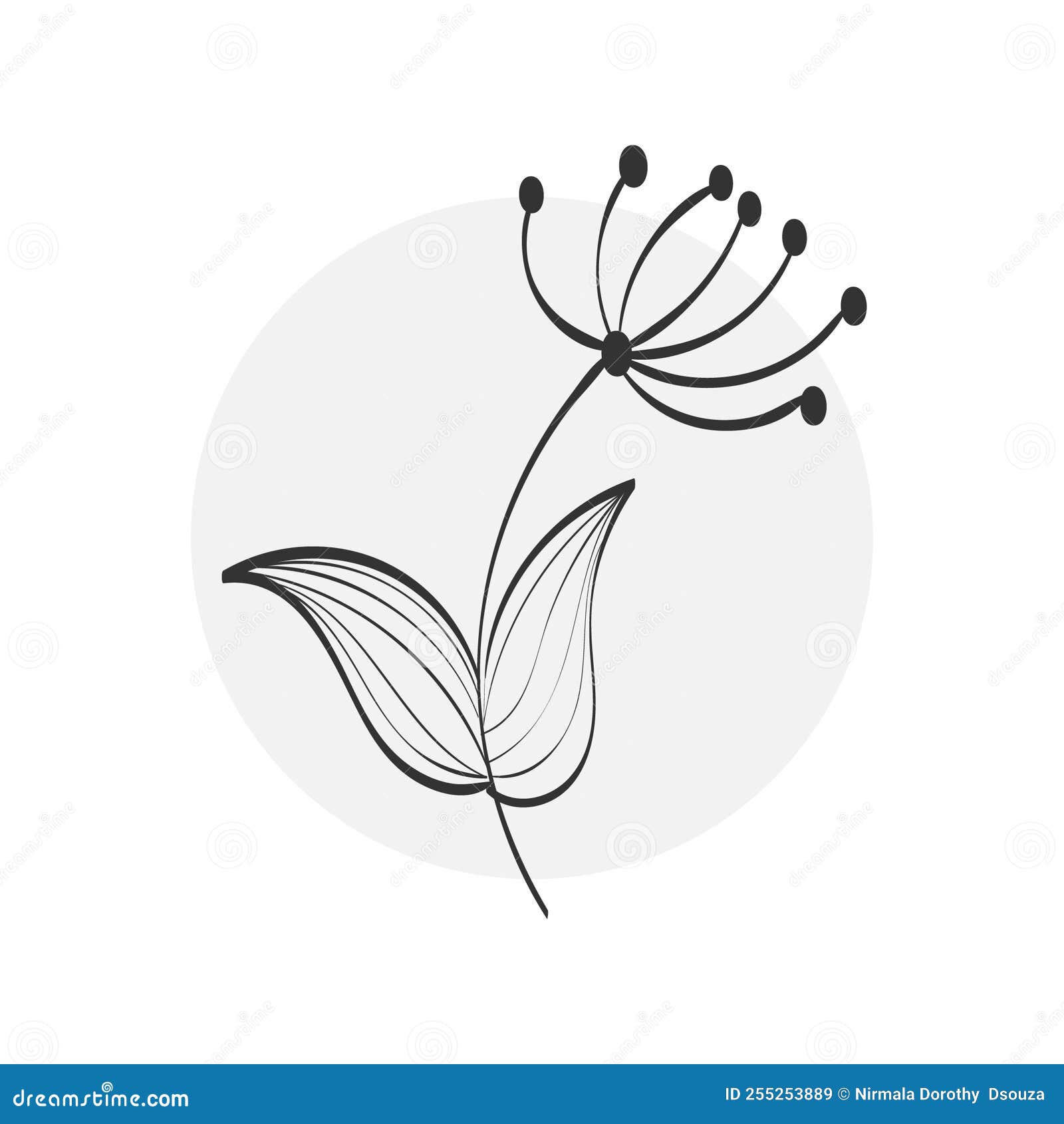 Flower Drawing with Line-art for Print Stock Illustration ...