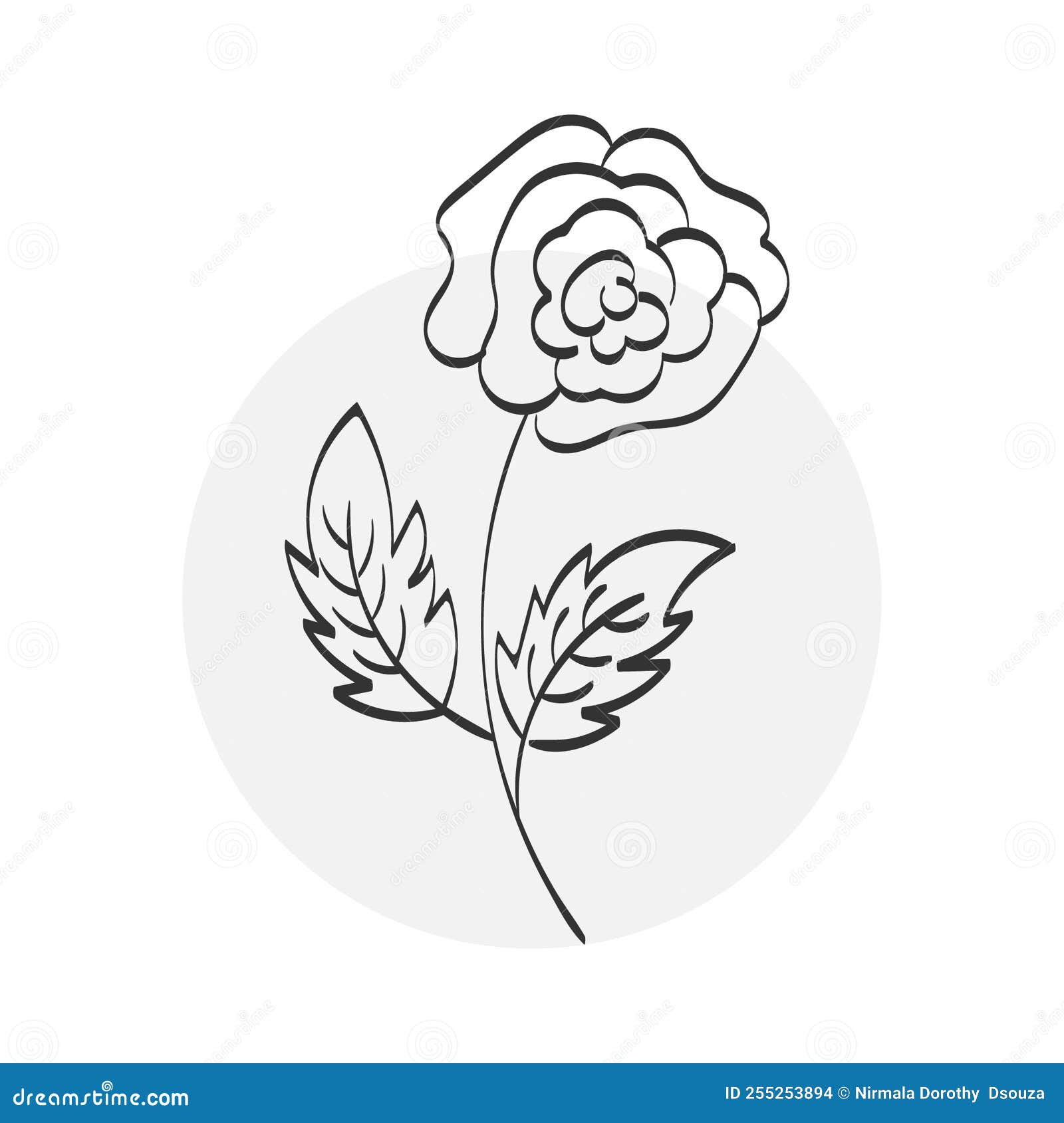 Flower Drawing with Line-art for Print Stock Illustration ...