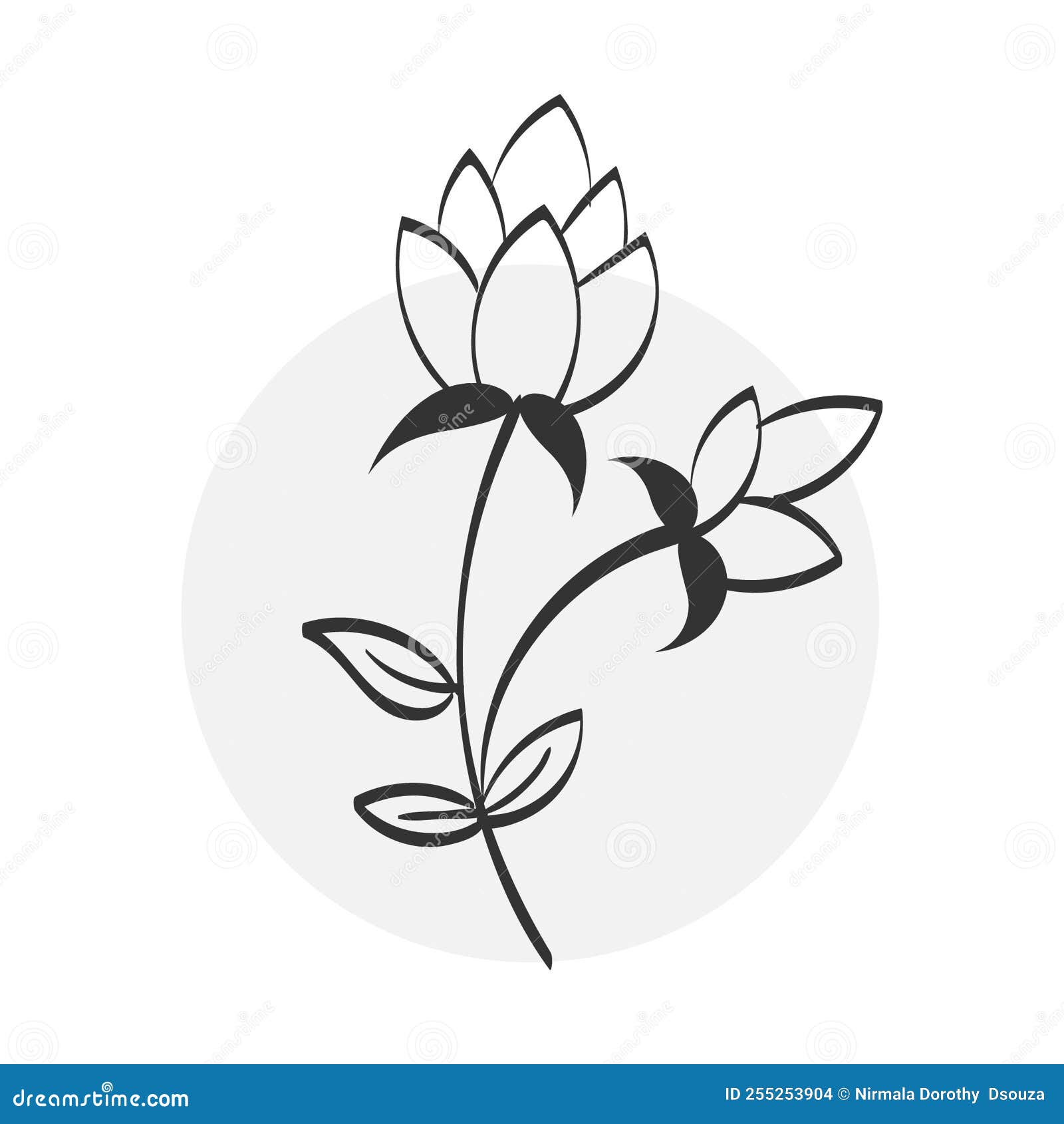 Flower Drawing with Line-art for Print Stock Illustration ...