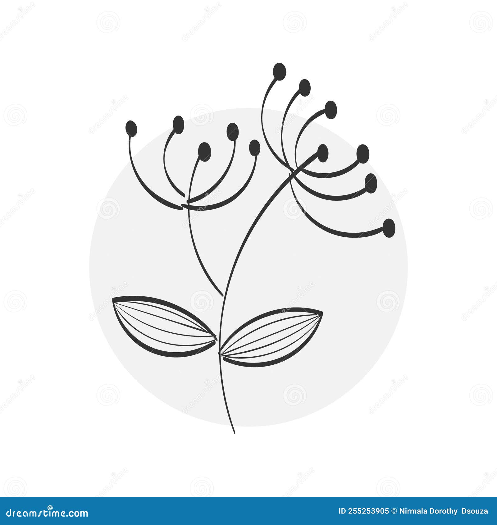 Flower Drawing with Line-art for Print Stock Illustration ...