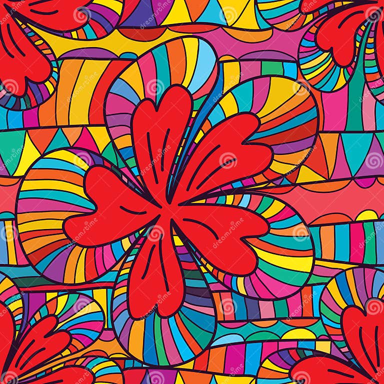 Flower Drawing Same Seamless Pattern Stock Vector - Illustration of ...