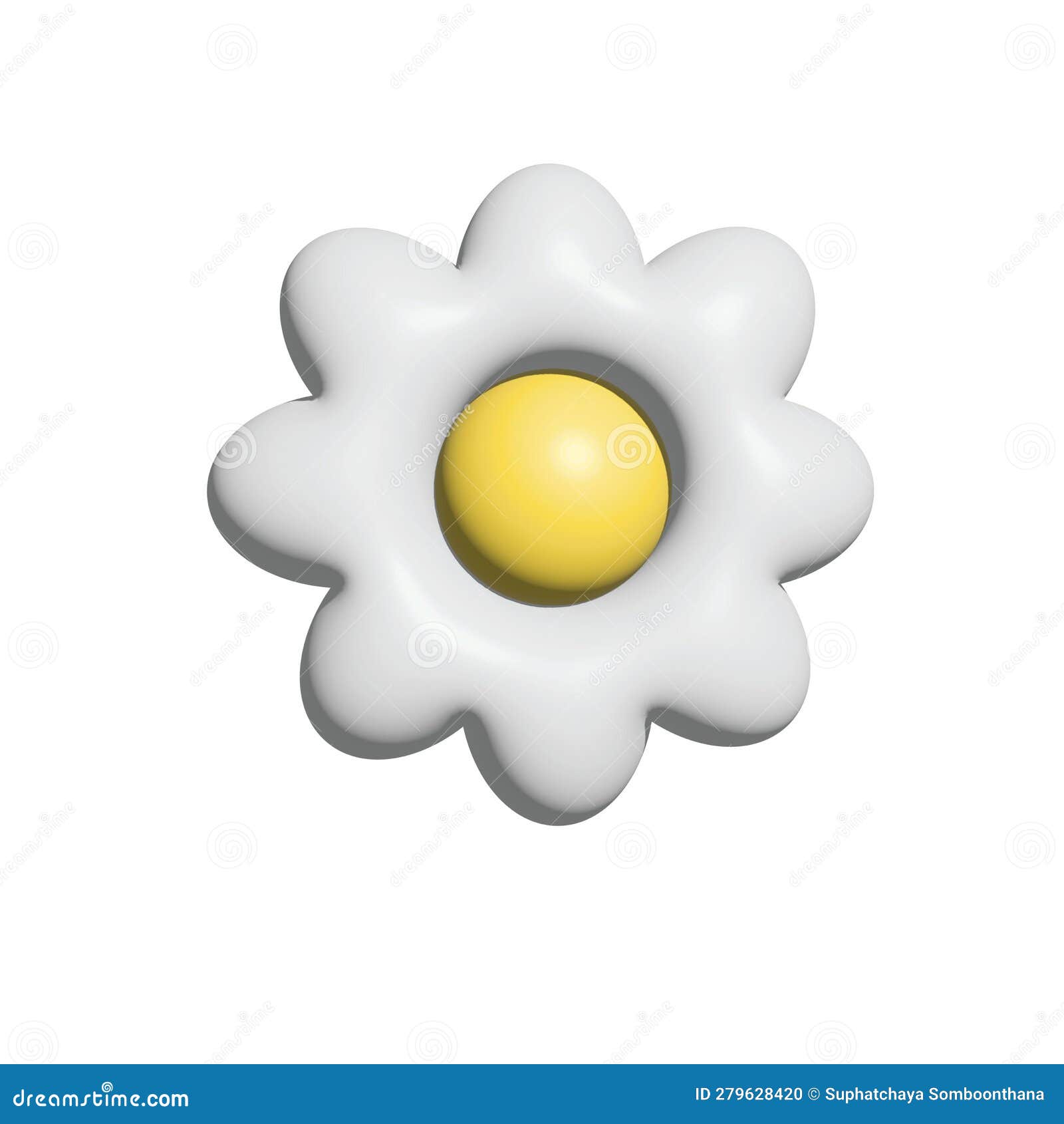 Daisy Flower Drawing 3d Cute Stock Illustration - Illustration of organ ...