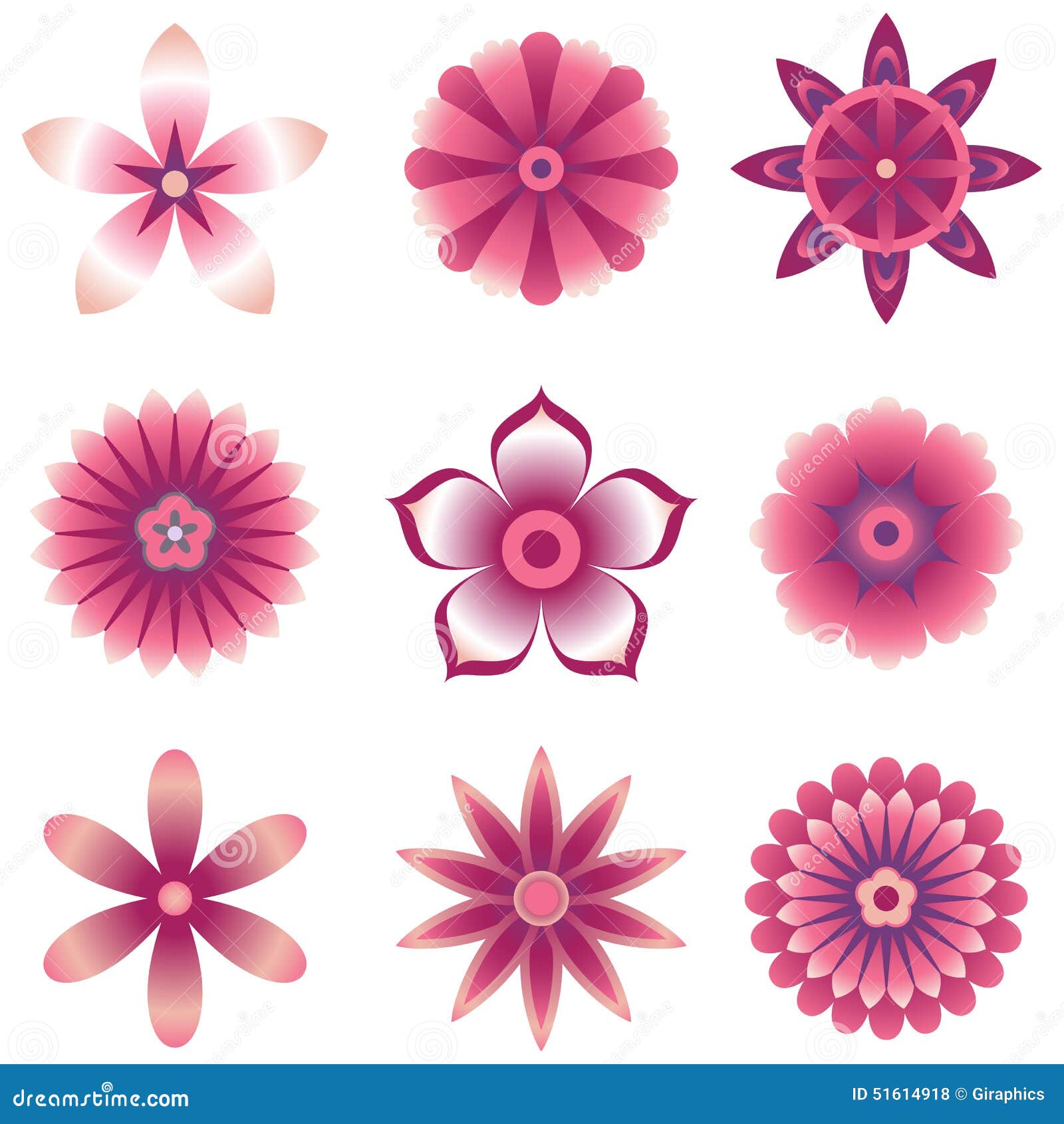 Flower Element Set stock vector. Illustration of ornate - 51614918