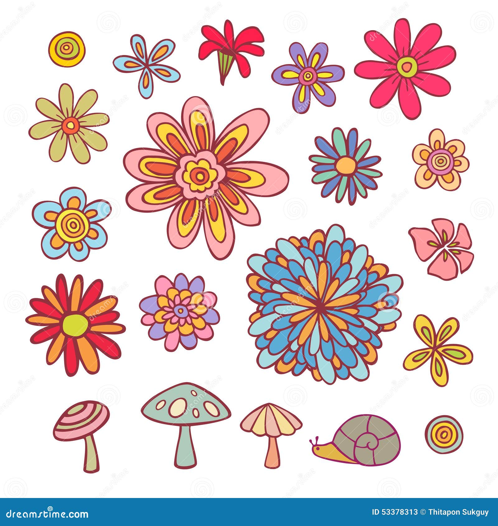 Flower elements stock vector. Illustration of isolated - 53378313