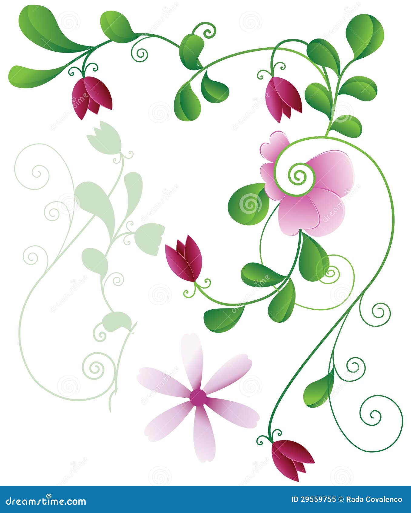 Flower Elements of the Pattern Stock Vector - Illustration of spring ...