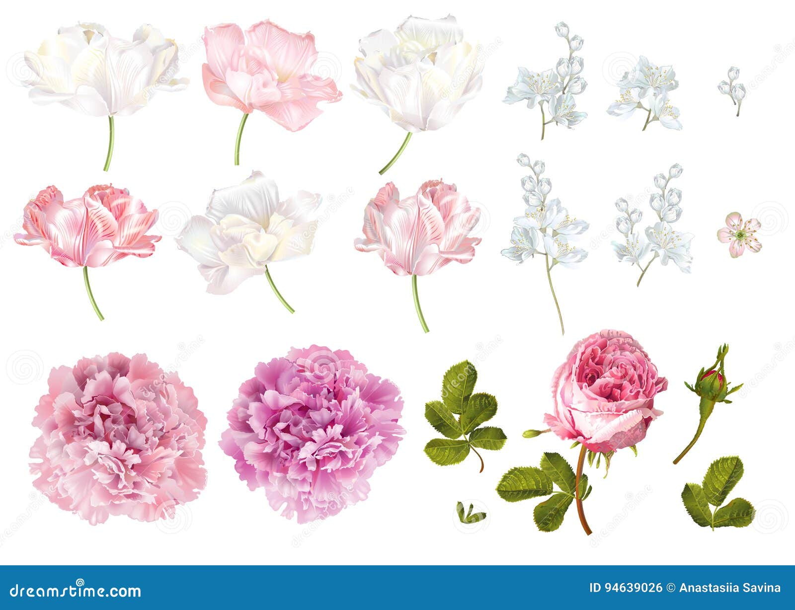Flower elements set stock vector. Illustration of bright - 94639026