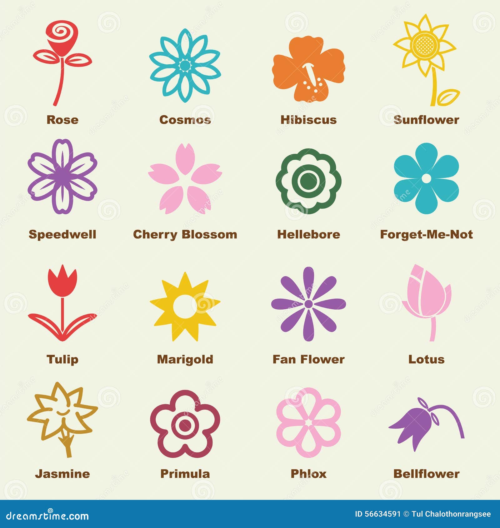 Flower elements stock vector. Illustration of plant, petal - 56634591