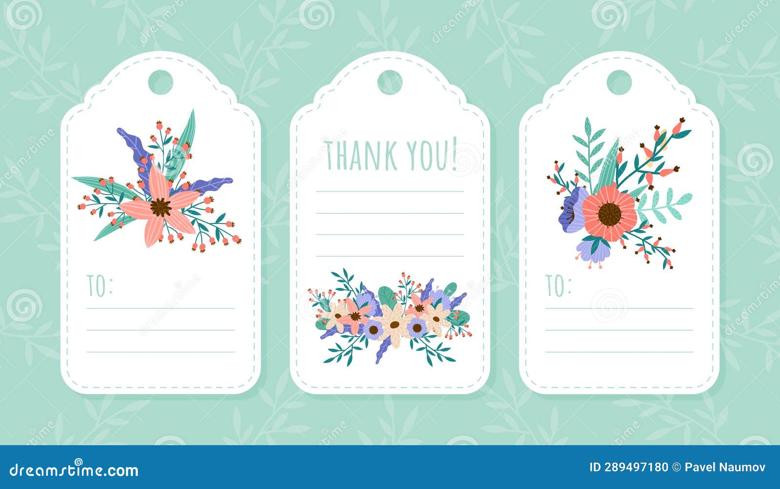 Flower Empty Note Card Design with Blooming Flora Vector Template Stock ...