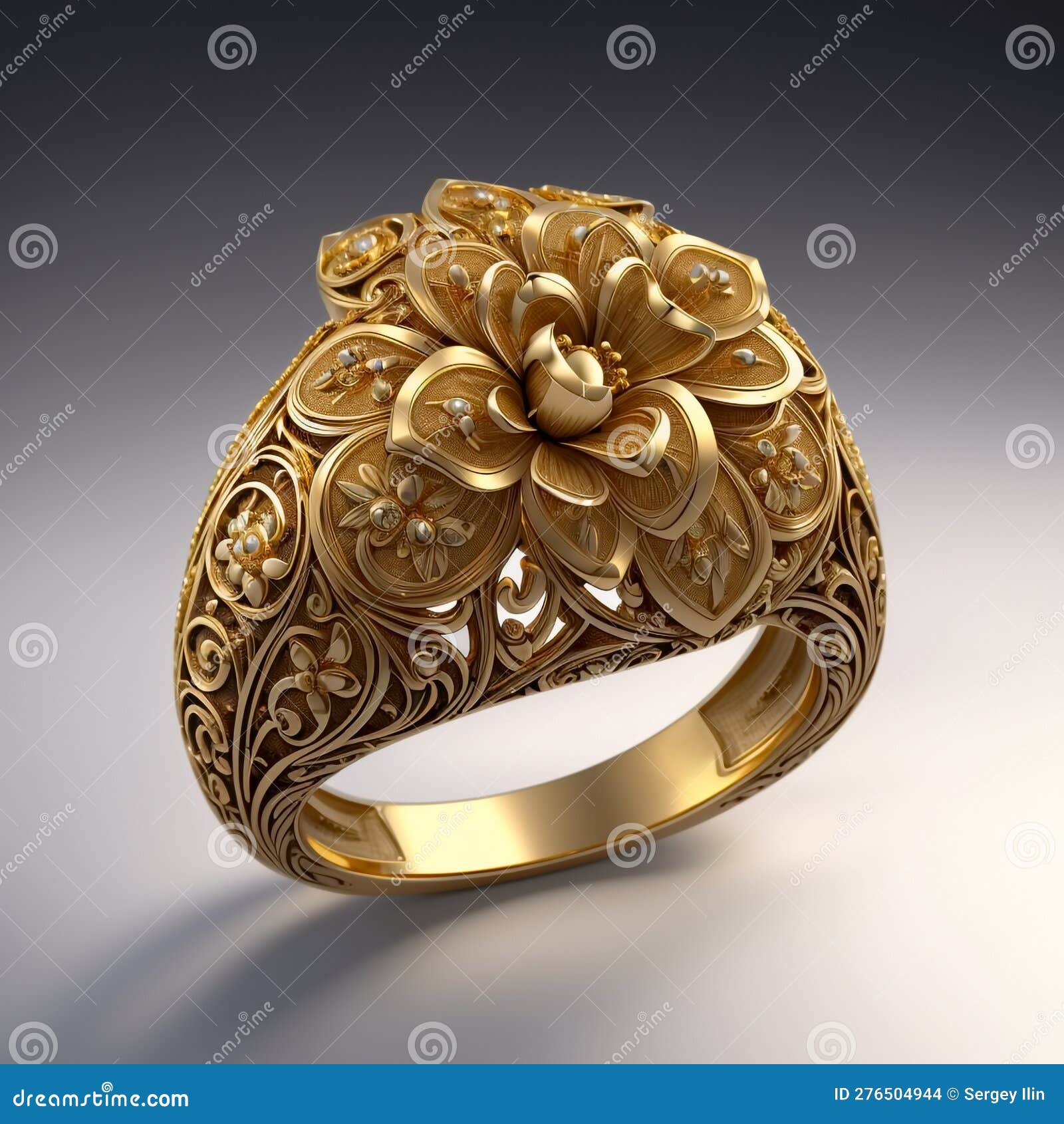 Flower Set. Engraved Hand Drawing Floral Design Elements Different ...