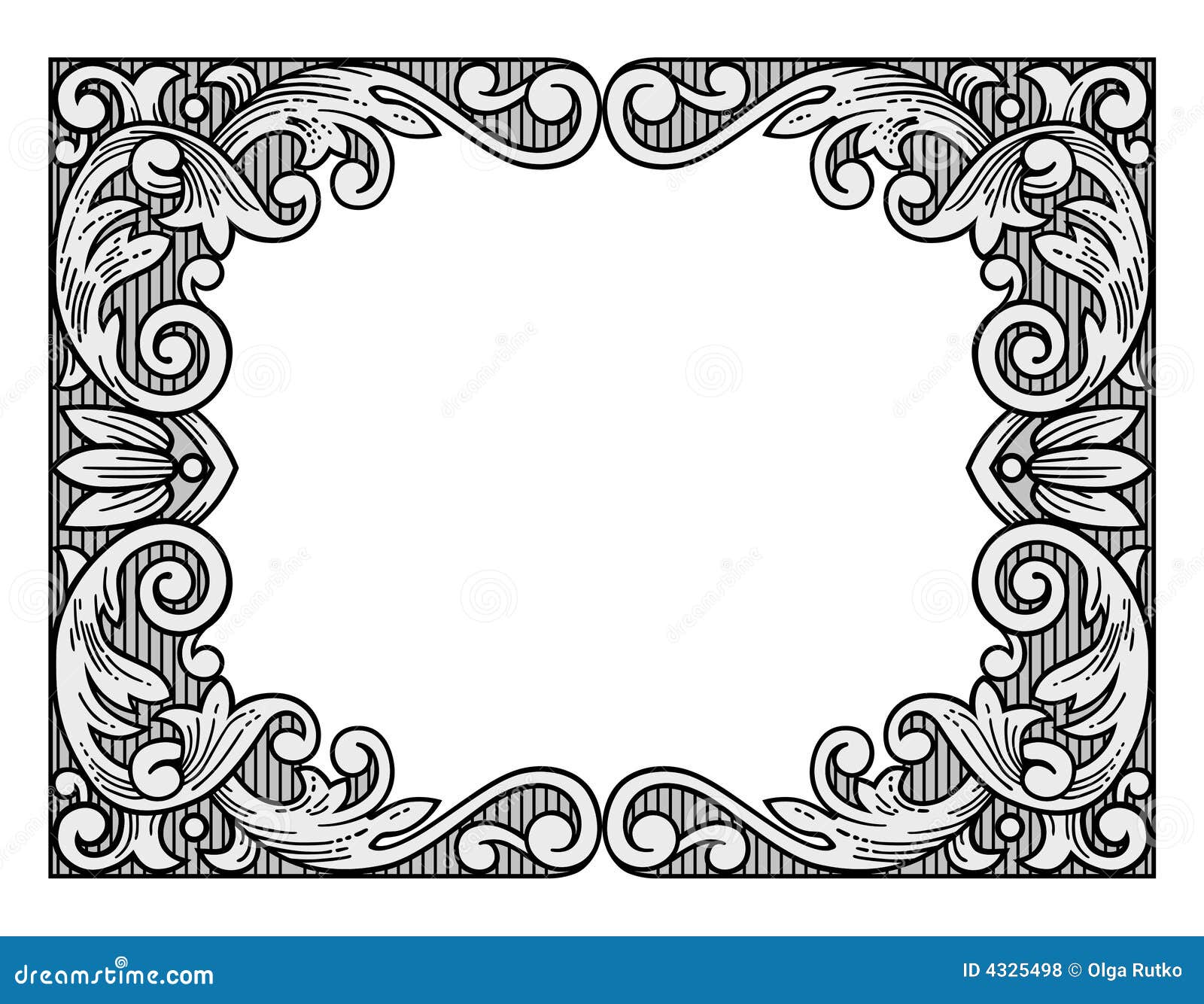 Flower engraving frame stock vector. Illustration of flourishes - 4325498
