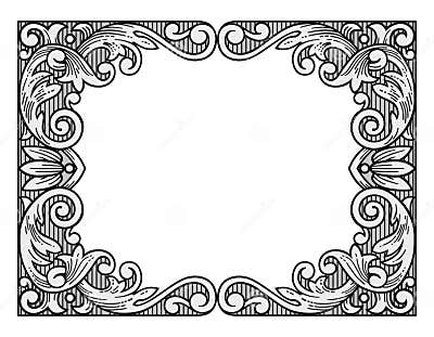 Flower engraving frame stock vector. Illustration of flourishes - 4325498