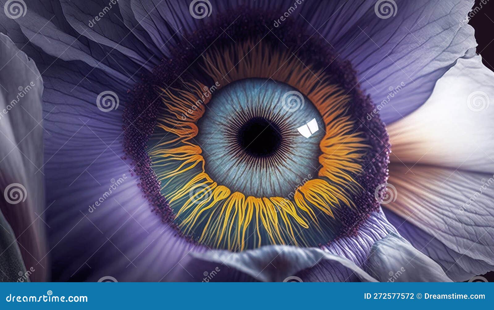 Flower with an eye stock illustration. Illustration of look - 272577572