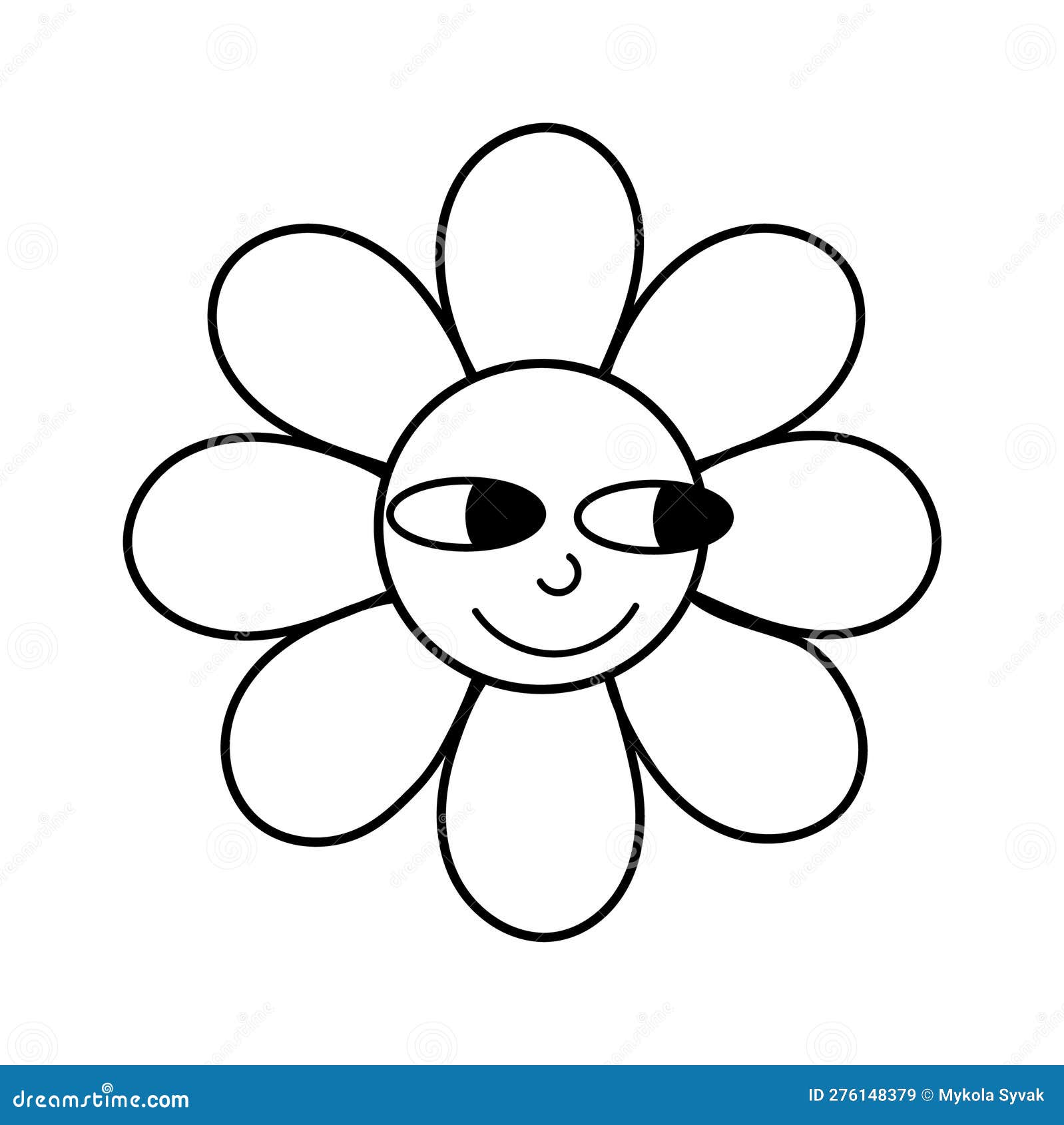 Flower with Face stock vector. Illustration of woman - 276148379