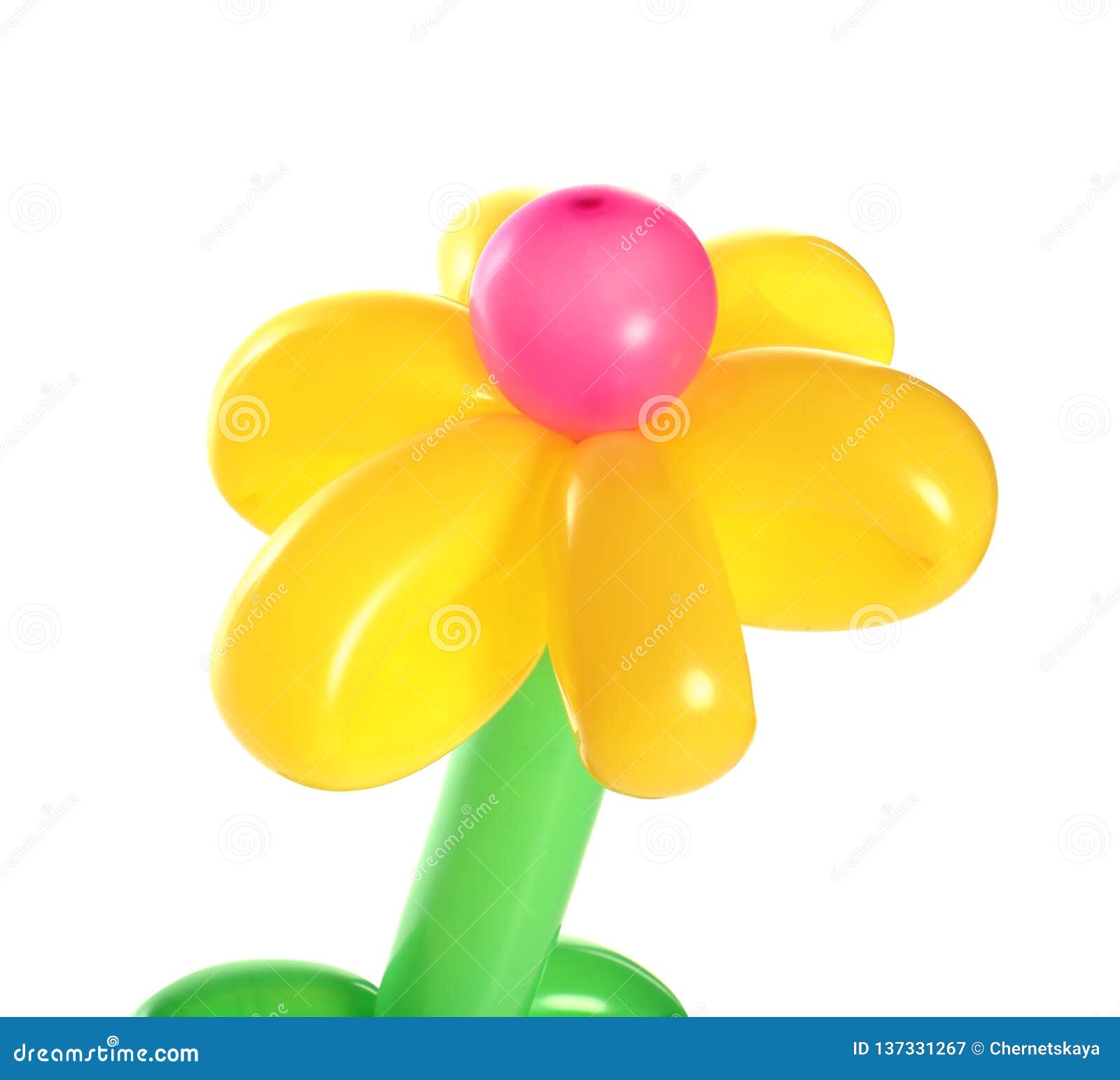 Flower Figure Made Of Modelling Balloon On Color Background Royalty ...