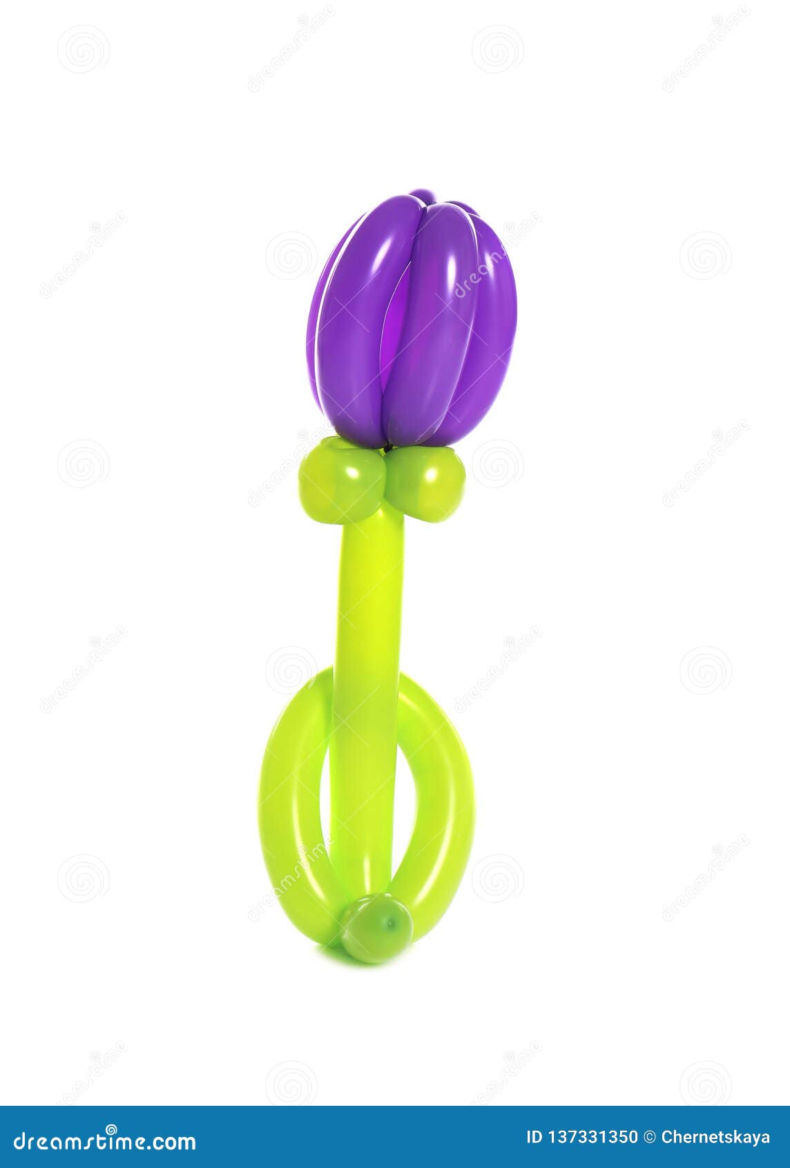 Flower Figure Made Of Modelling Balloon On Color Background Royalty ...