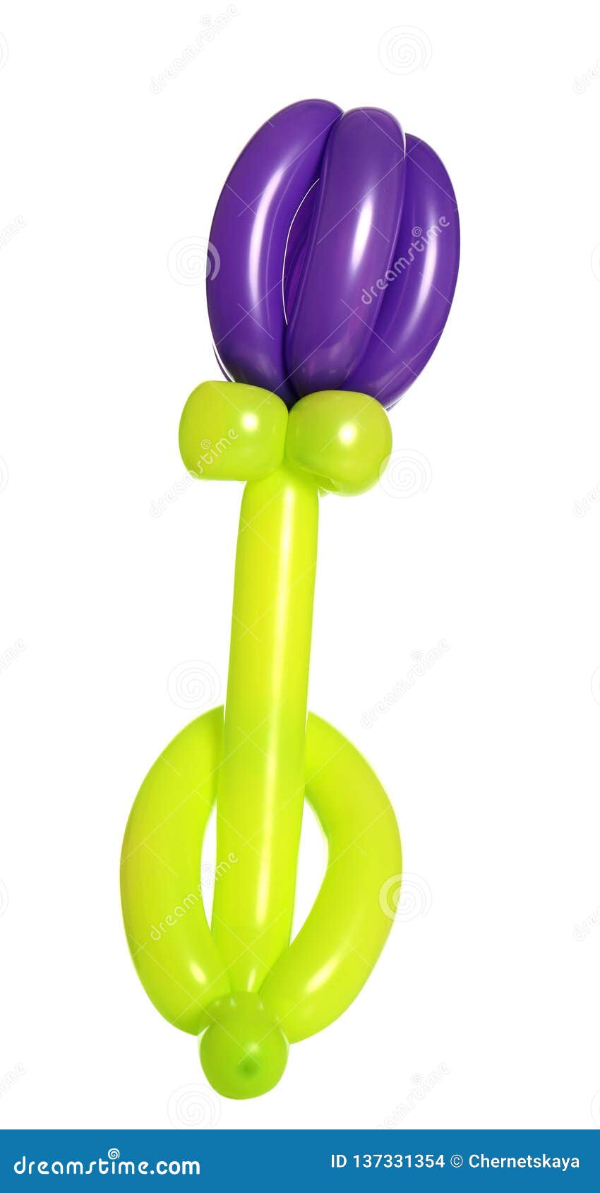 Flower Figure Made Of Modelling Balloon On Color Background Royalty ...