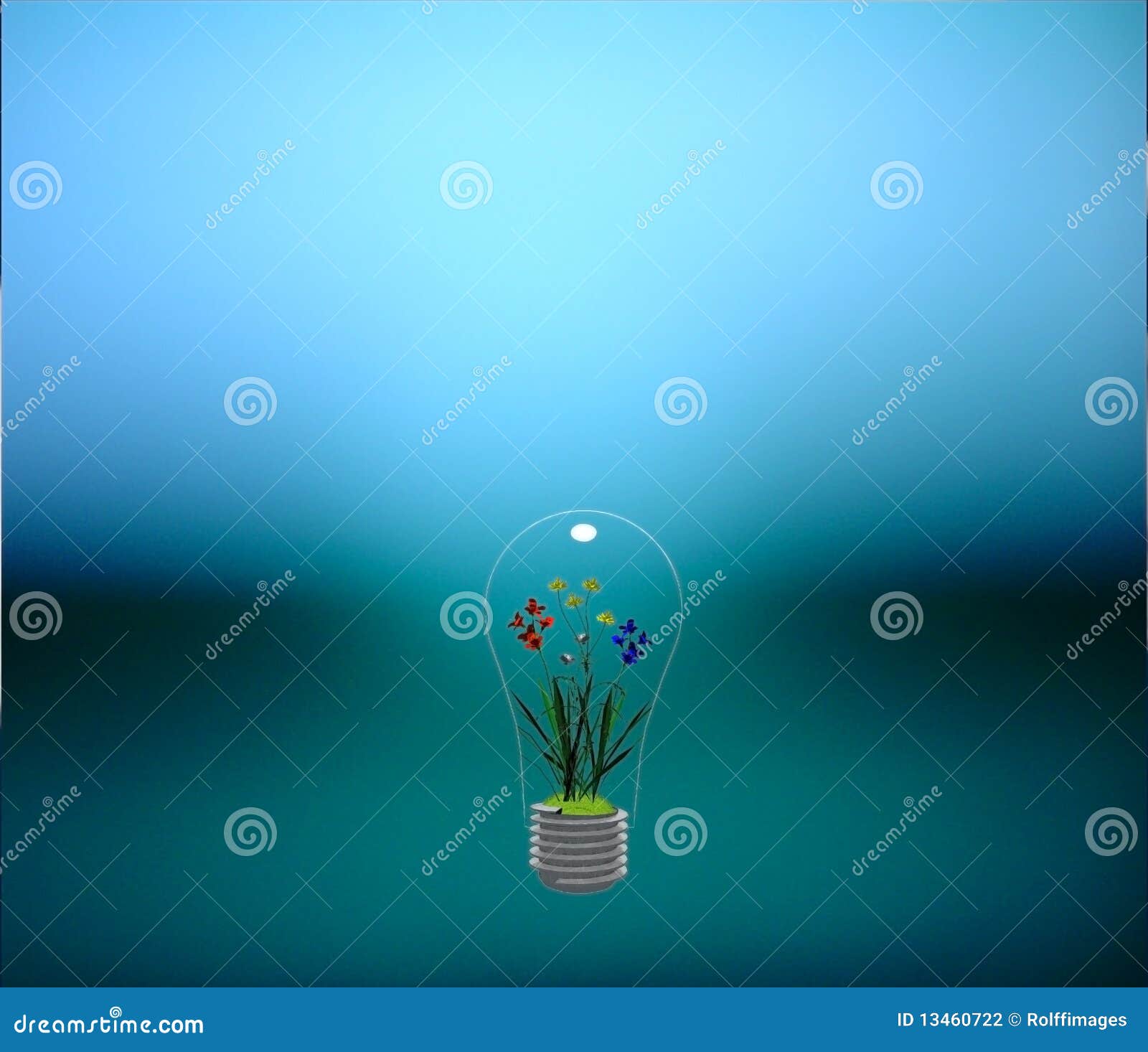 Flower filled bulb stock illustration. Illustration of invention - 13460722