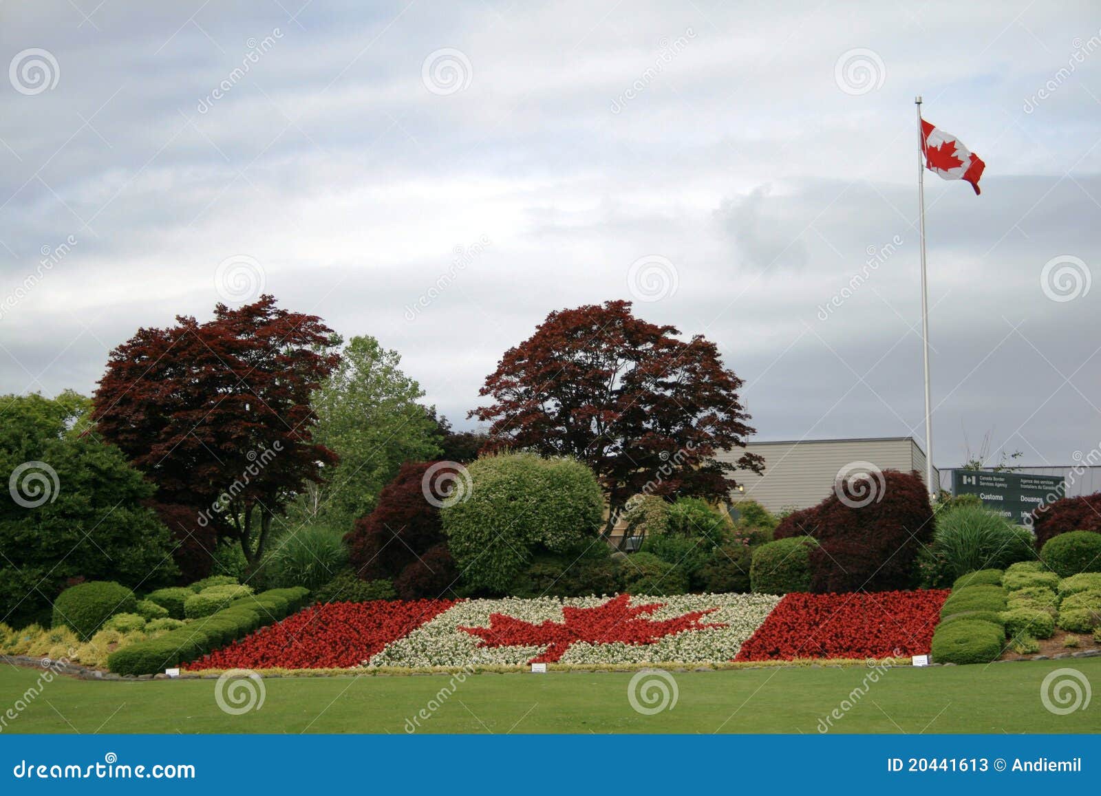 Flower flag stock image. Image of trees, garde, canada - 20441613