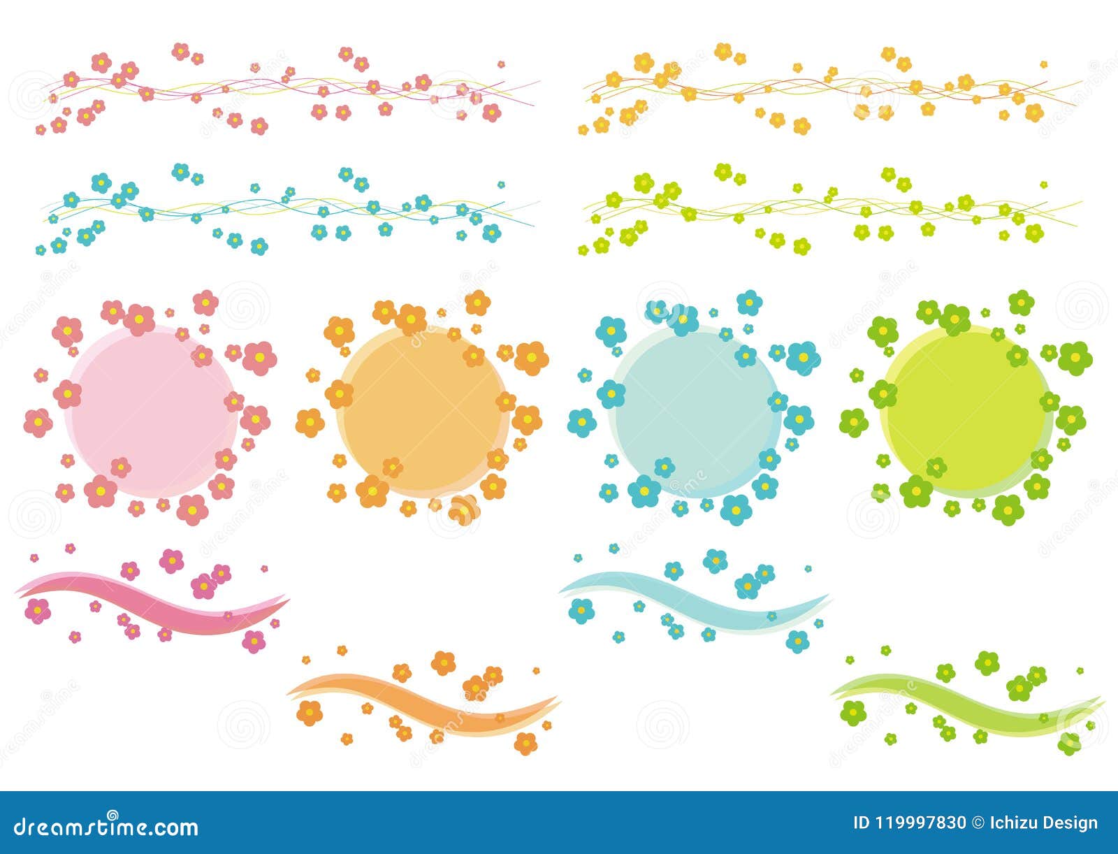 Flower Flame Illustration Set Stock Vector - Illustration of copy ...