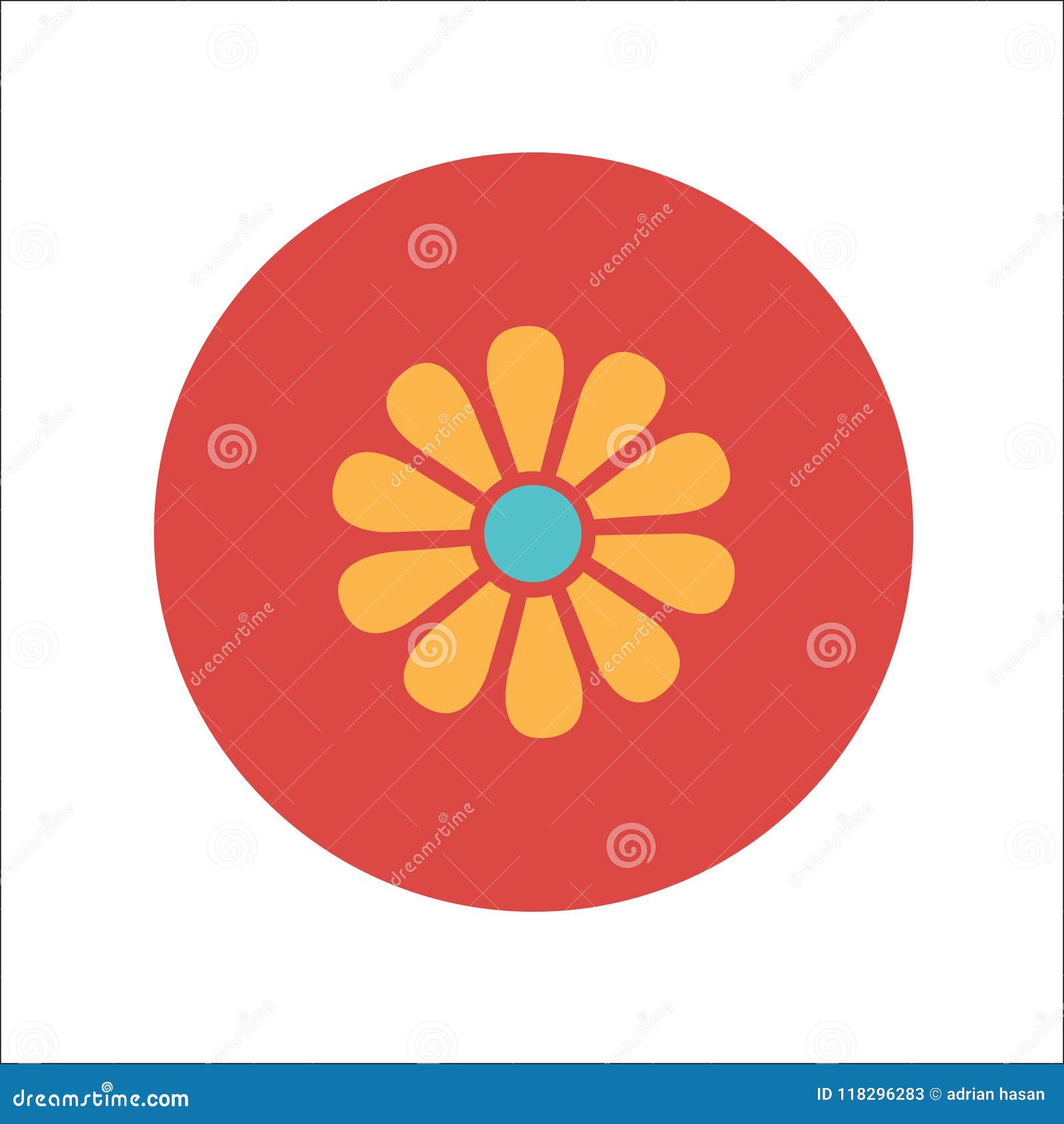 Flower flat icon Vector stock vector. Illustration of design - 118296283