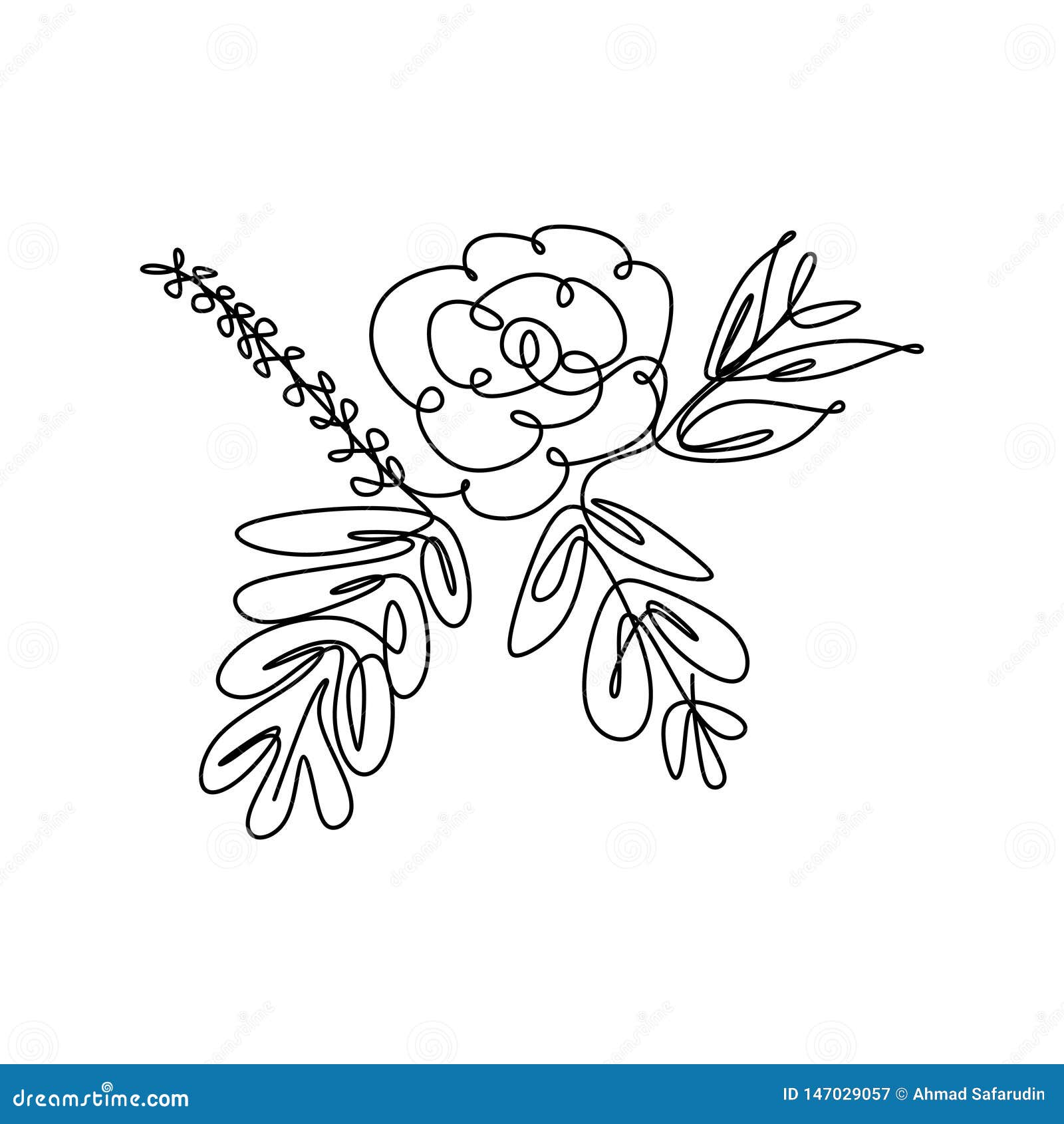 Flower Floral Continuous Line Drawing Stock Vector - Illustration of ...