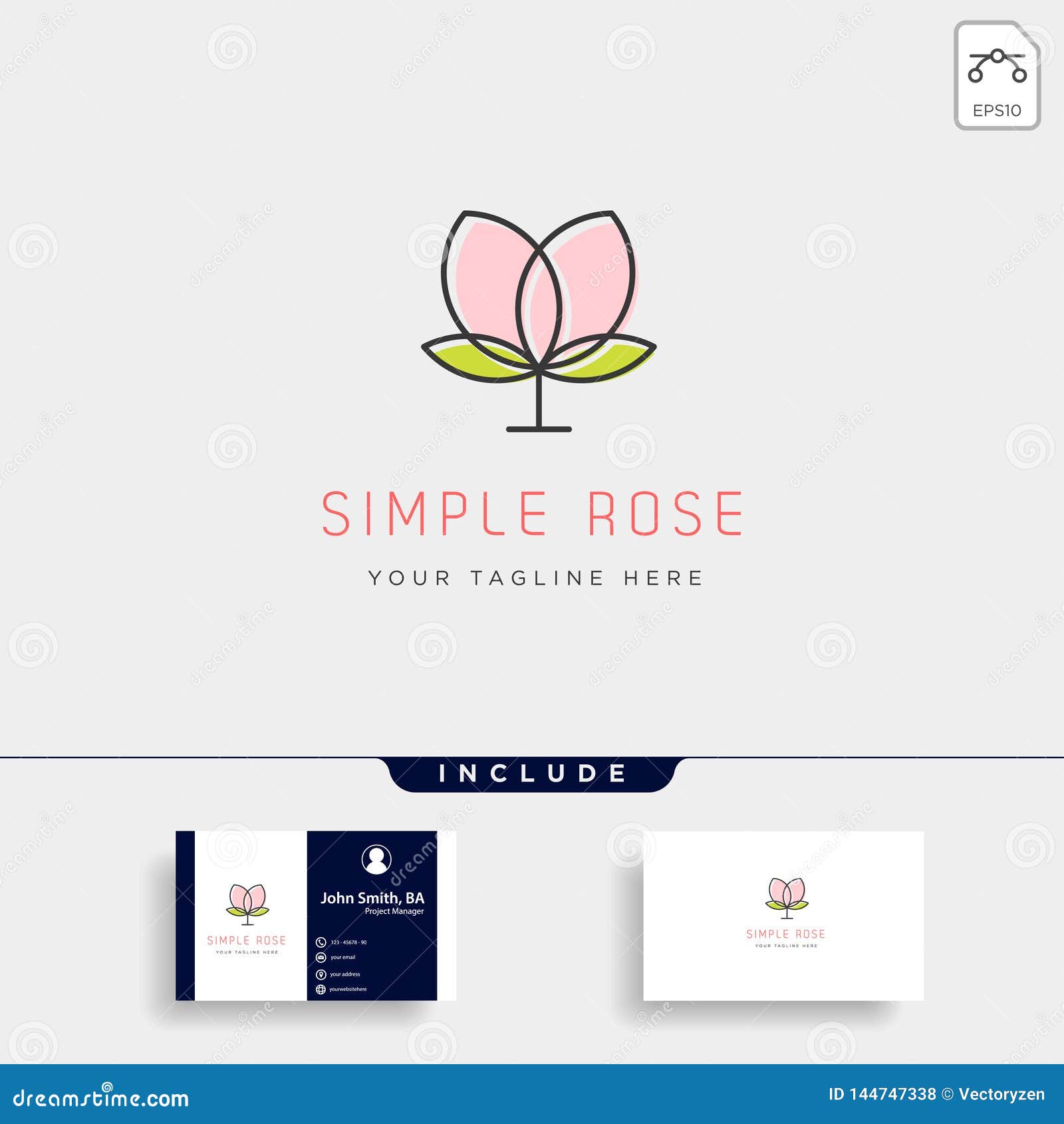 Flower Floral Line Beauty Premium Simple Logo Template Stock Vector ...