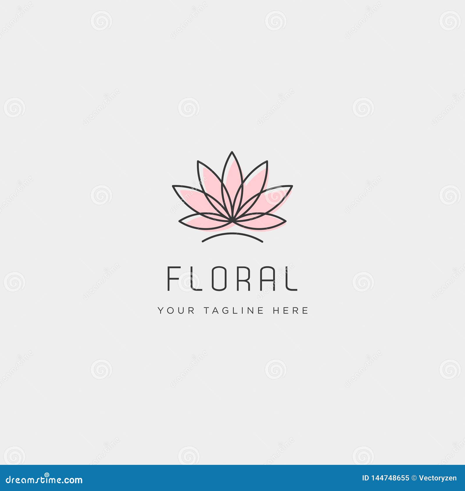 Flower Floral Line Beauty Premium Simple Logo Template Stock Vector ...