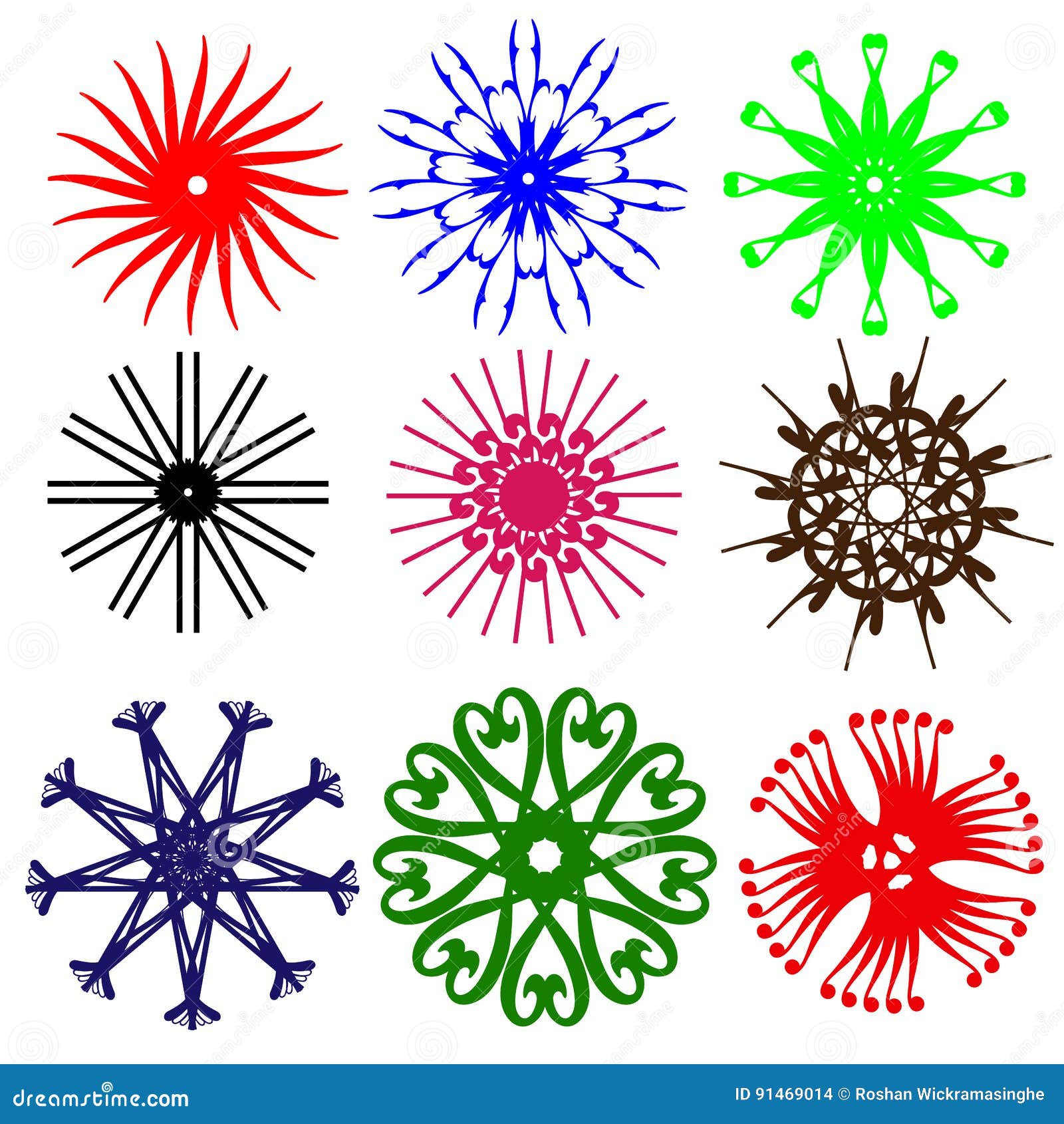 Flower Floral Round Art Color Designs Stock Vector - Illustration of ...