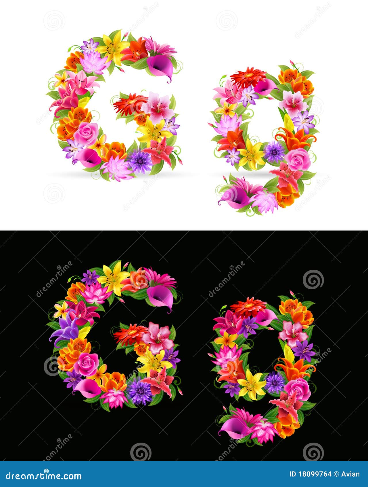 Flower Font Alphabet. Luxury Wedding Invitation Flowers Letters. Laser ...