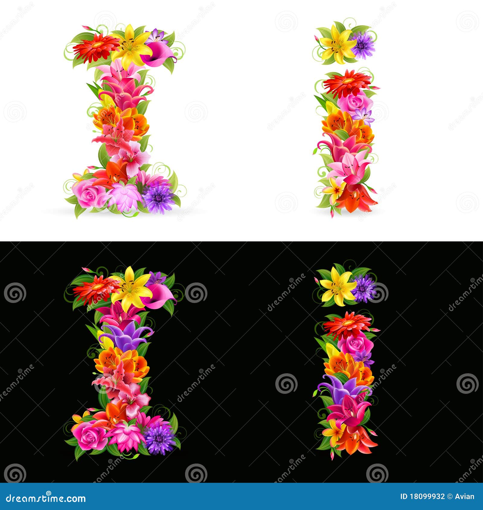 Flower Font Alphabet. Luxury Wedding Invitation Flowers Letters. Laser ...
