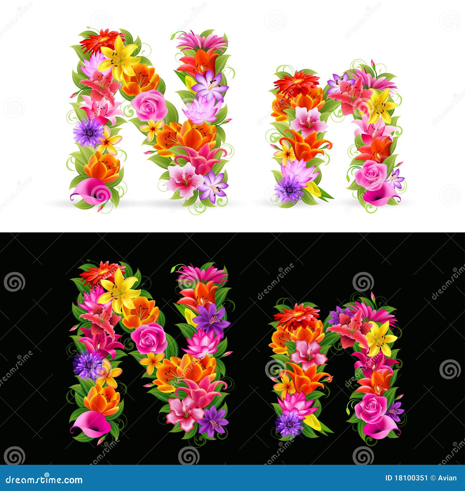 Flower Font Alphabet. Luxury Wedding Invitation Flowers Letters. Laser ...