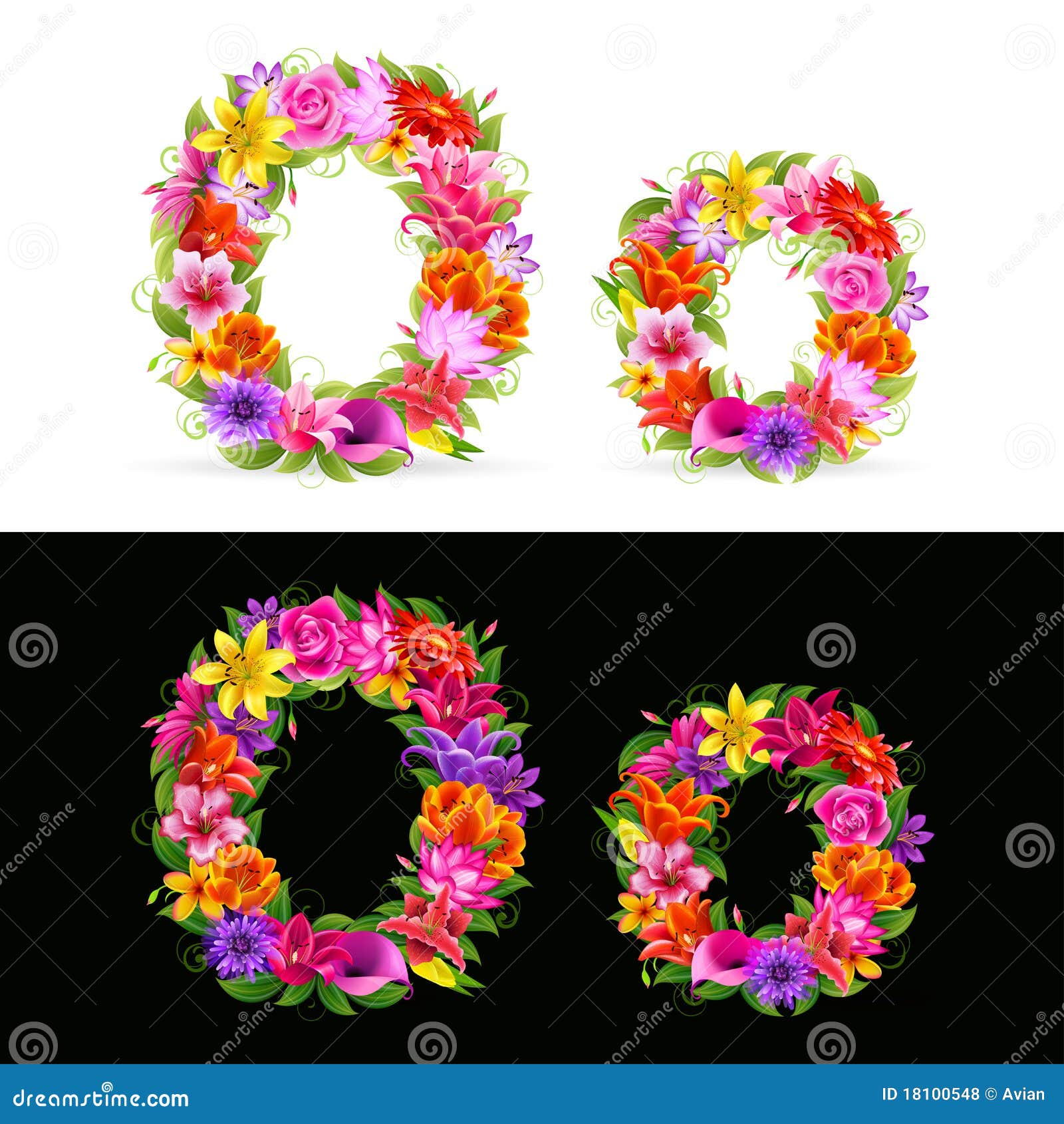 Flower Font Alphabet. Luxury Wedding Invitation Flowers Letters. Laser ...