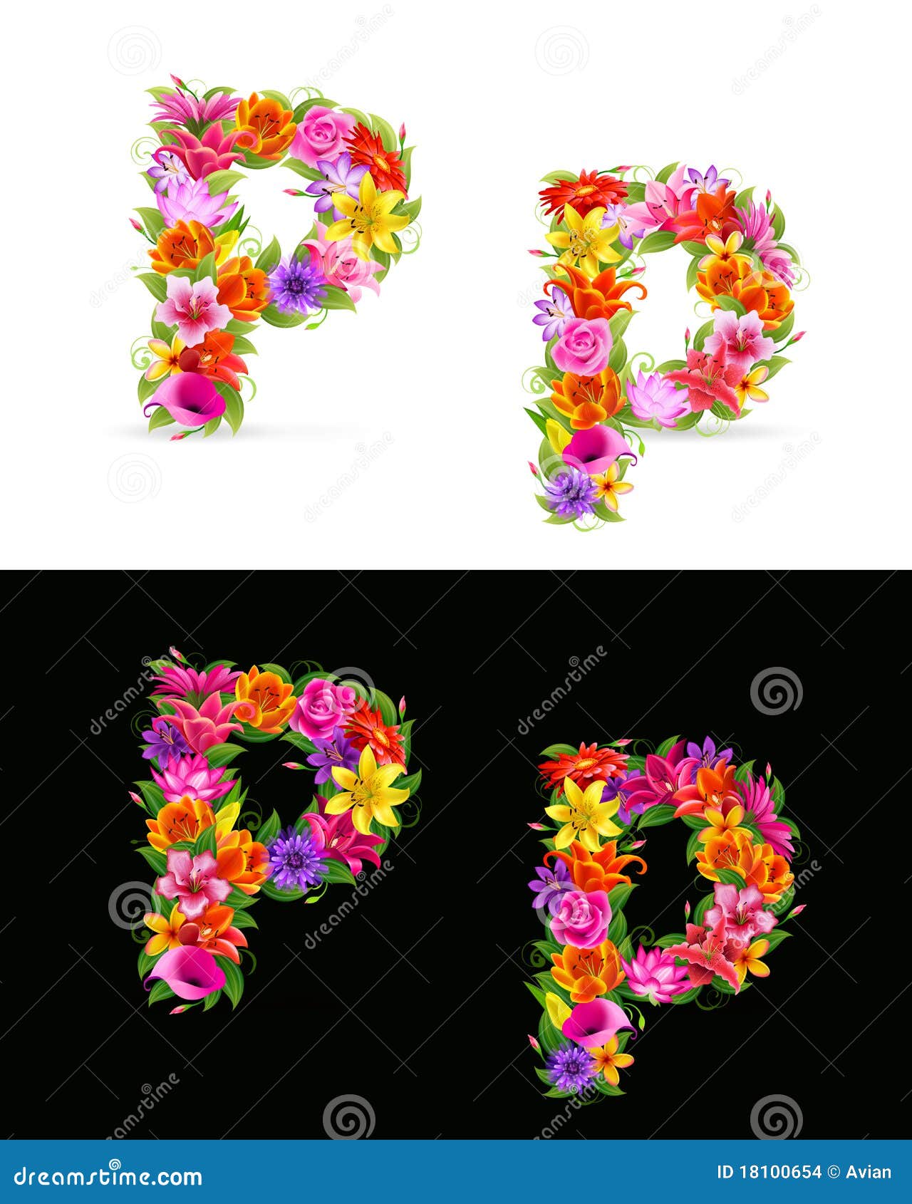 Flower Font Alphabet. Luxury Wedding Invitation Flowers Letters. Laser ...