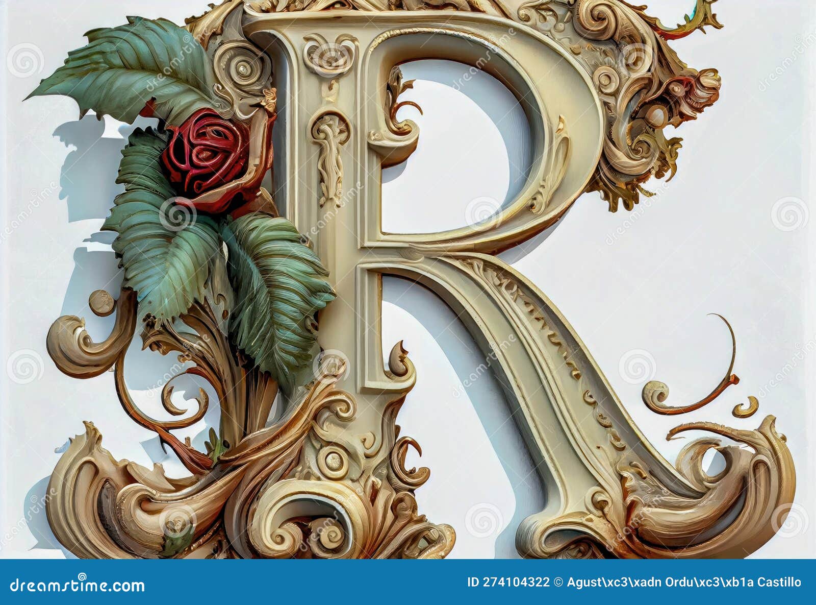 Flower Font Alphabet Letter R. Ia Generative. Stock Illustration ...