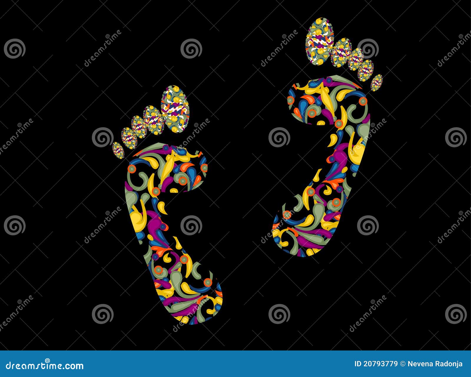 Flower footprints stock vector. Illustration of footprint - 20793779